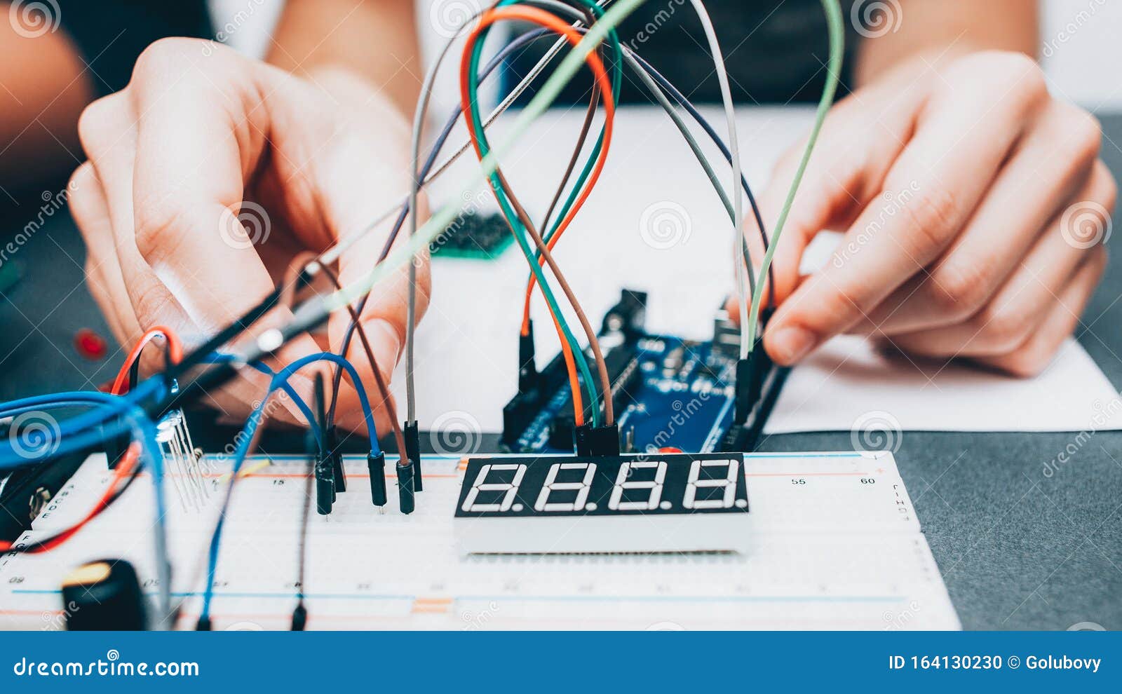 Electronics Experiment Technician Construction Stock Photo - Image of ...