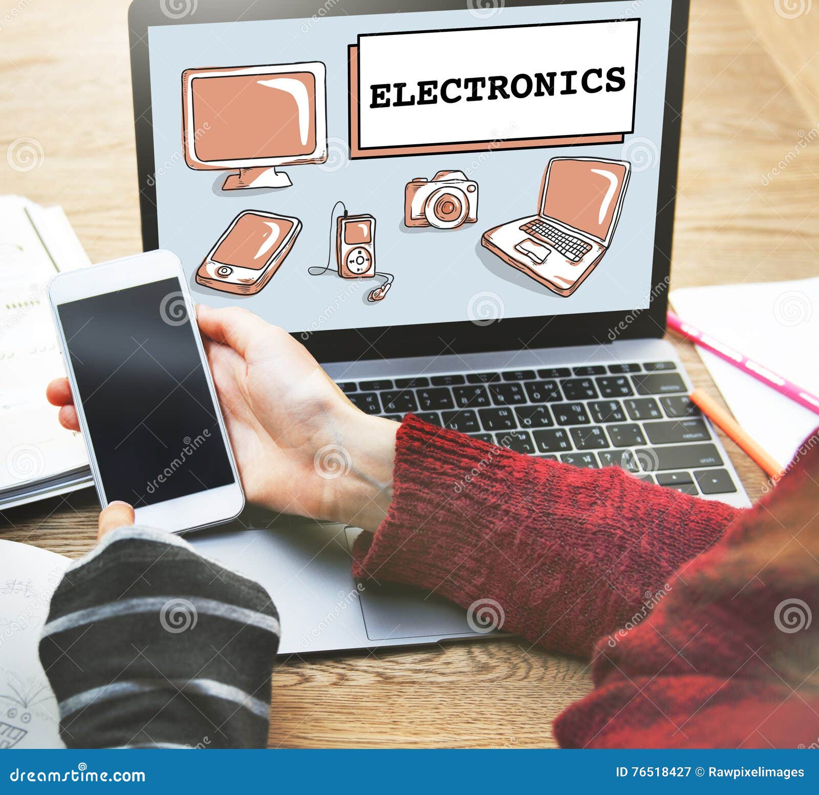 Electronics Gadget Connection Multi-tasking Concept Stock Image - Image ...