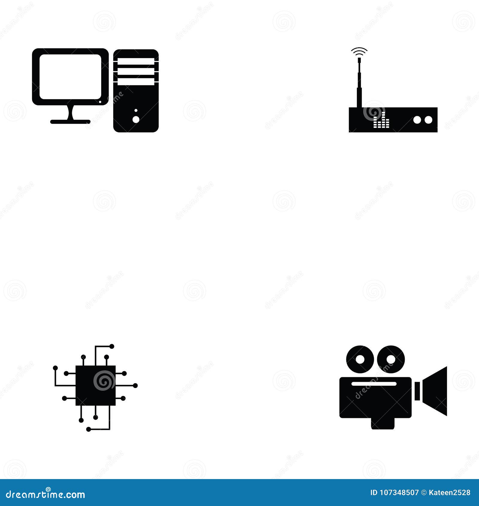 Electronics icon set stock vector. Illustration of collection - 107348507