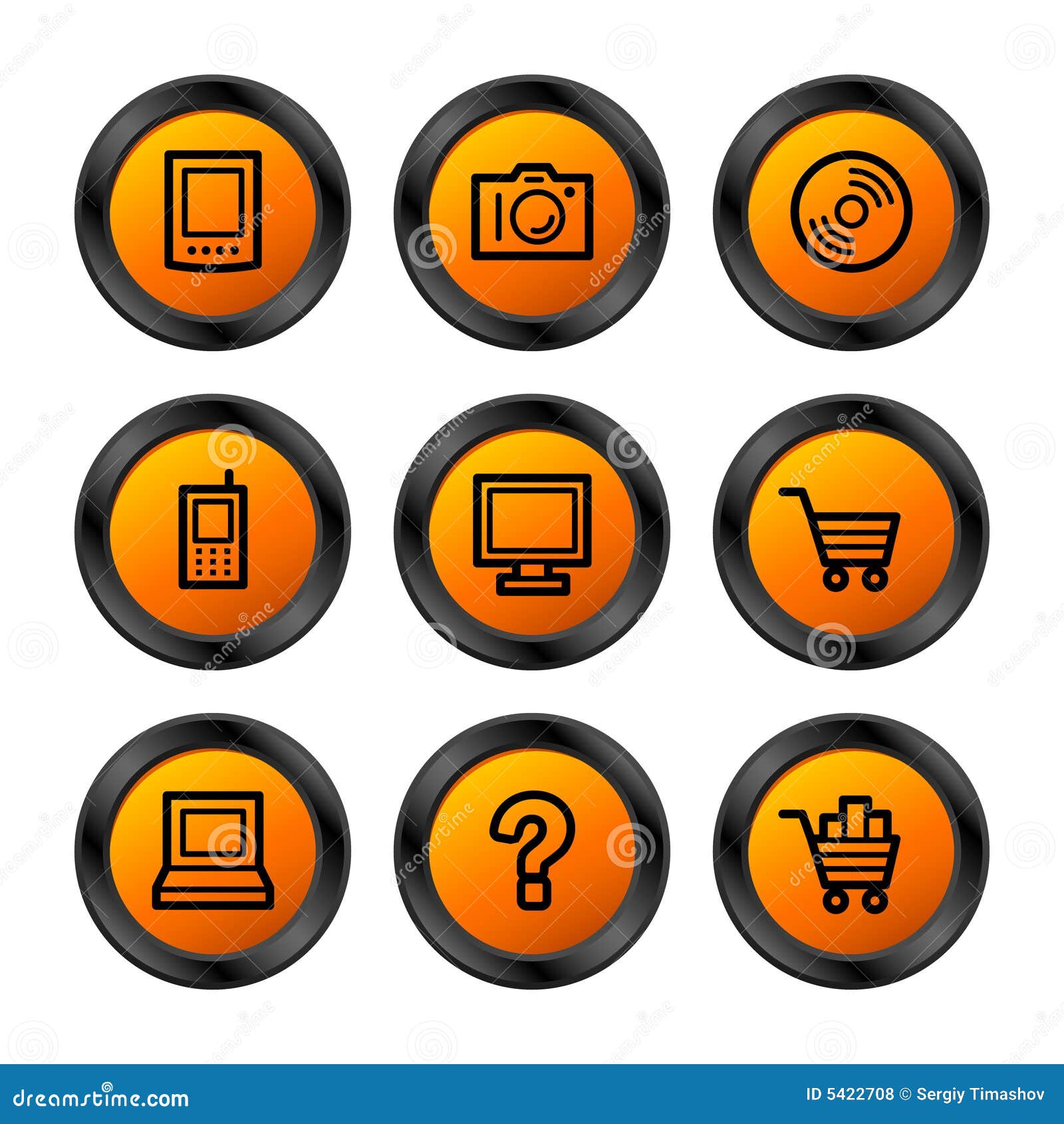 Electronics Icons, Orange Ser. Stock Vector - Illustration of icons ...