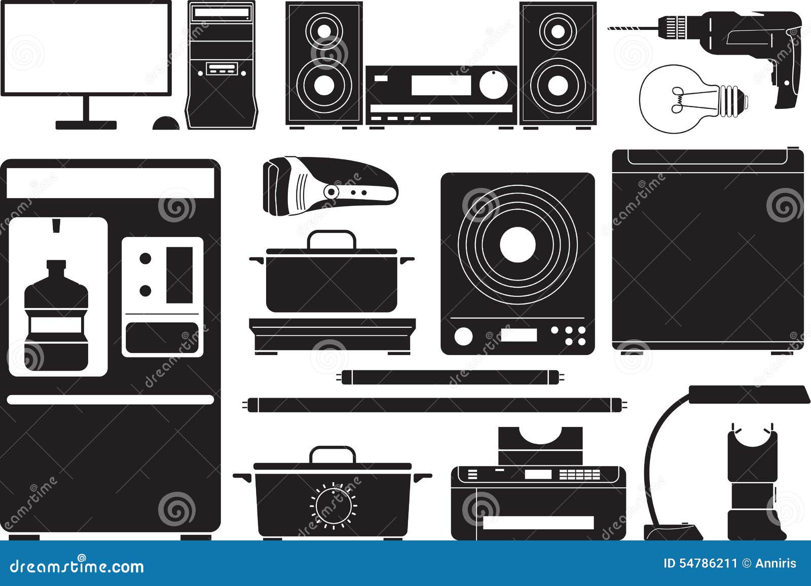 Electronics3 stock vector. Illustration of graphic, technology - 54786211