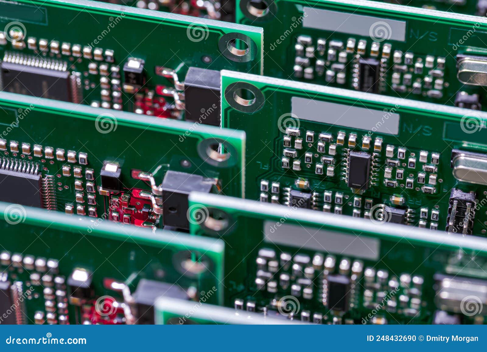 Electronics Industry Concepts. Closeup of Batch or Line of Ready ABS ...