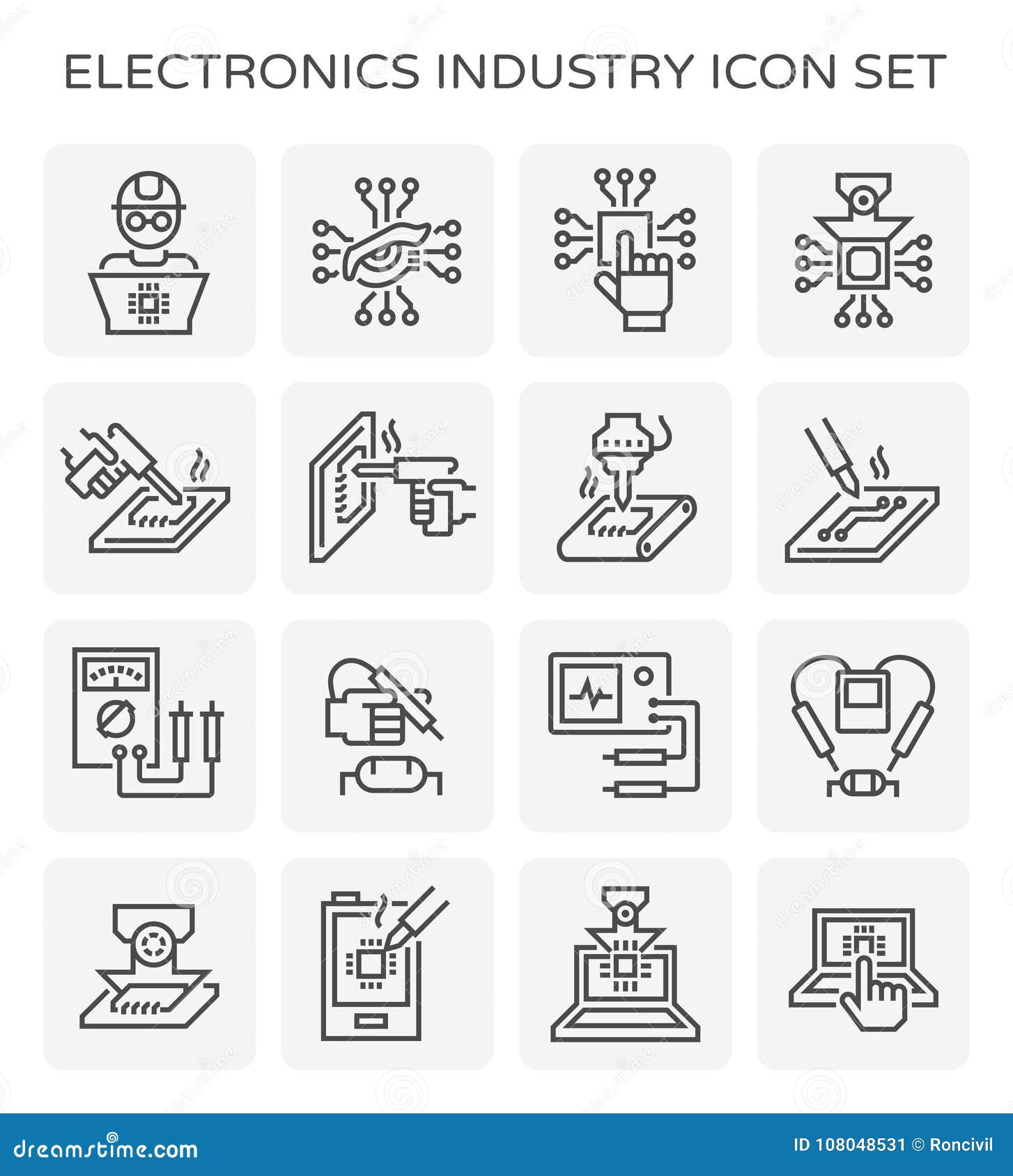 Electronics industry icon stock vector. Illustration of circuit - 108048531