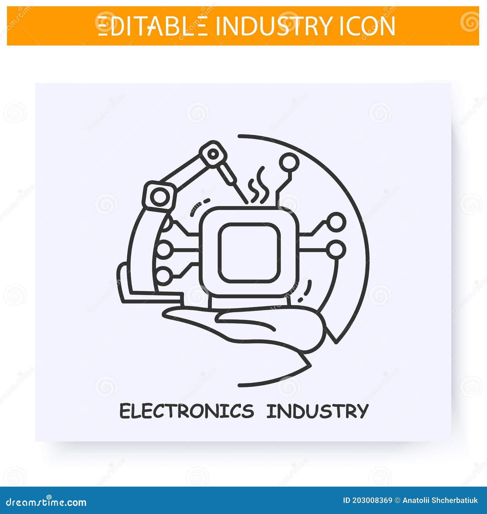 Electronics Industry Line Icon. Editable Stock Vector - Illustration of ...