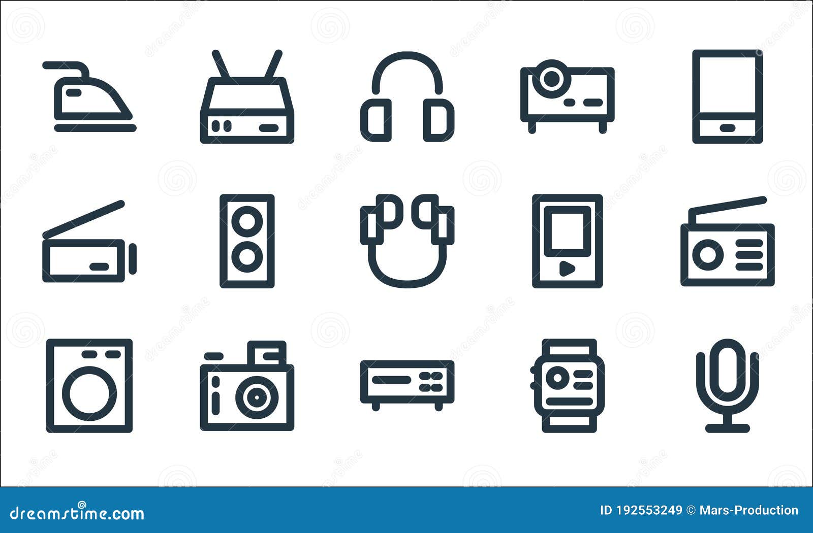 Electronics Line Icons. Linear Set Stock Vector - Illustration of ...