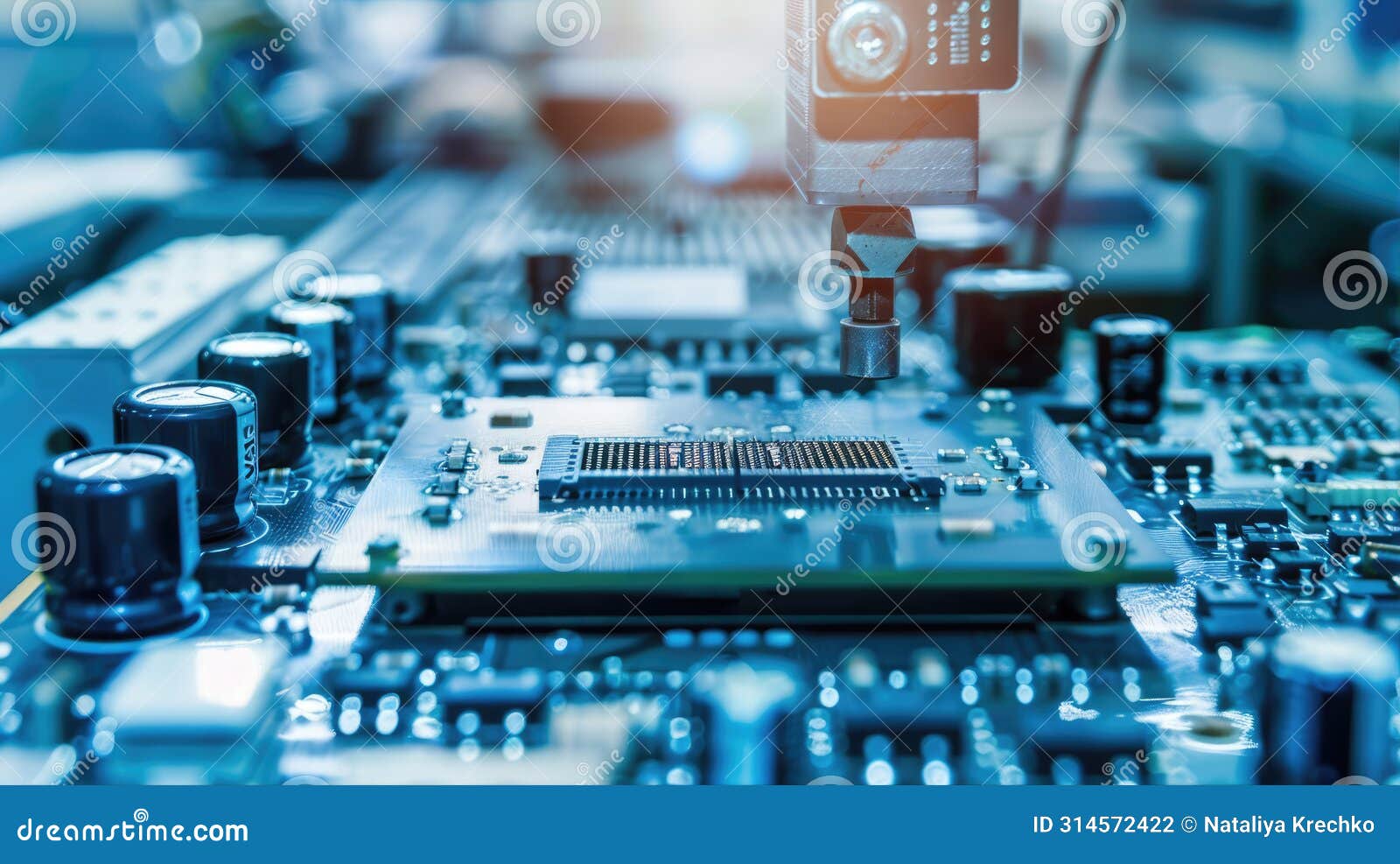 Electronics Manufacturing Process in a Factory Stock Photo - Image of ...