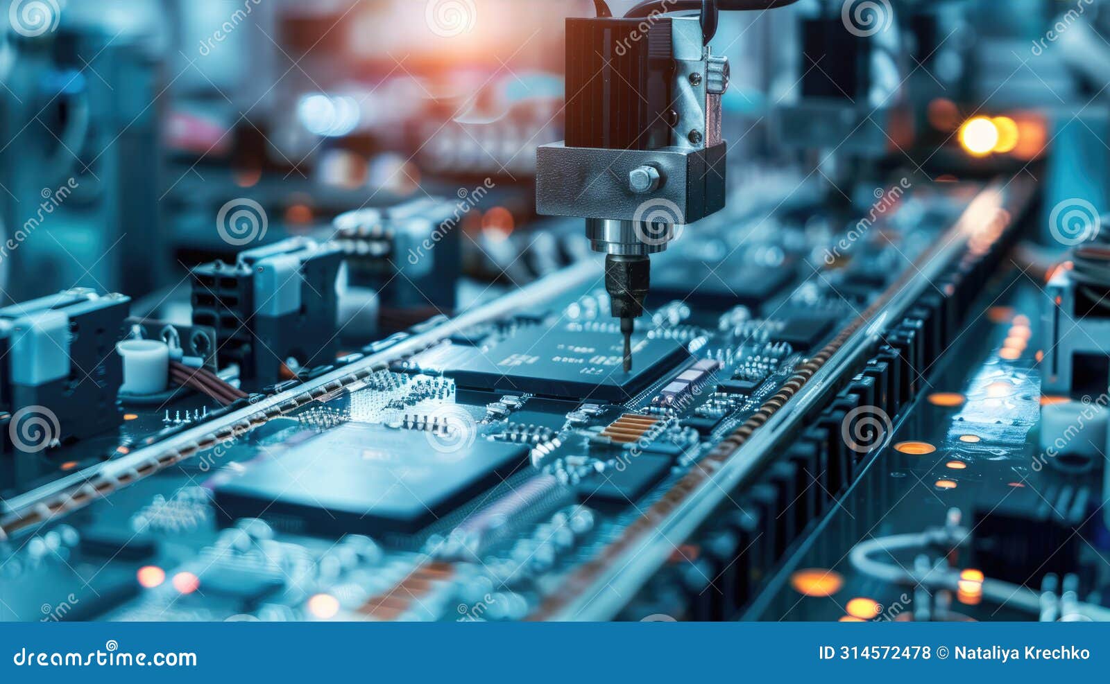 Electronics Manufacturing Process in a Factory Stock Photo - Image of ...