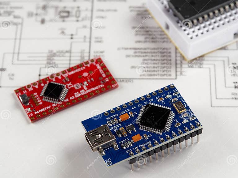 Electronics and Microprocessor.Electronic DIY Project Arduino.Drawing ...