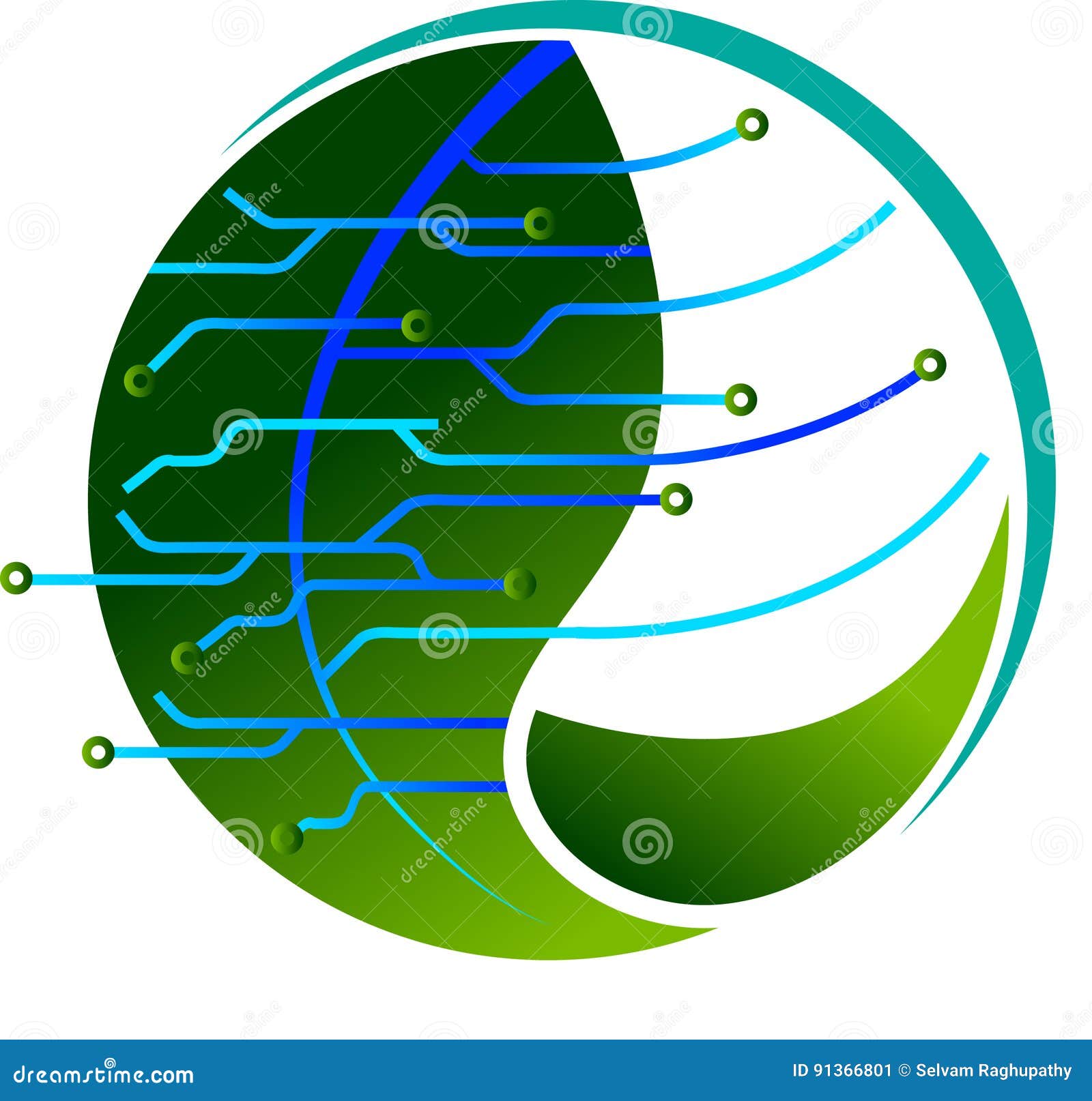 Electronics with nature stock vector. Illustration of hybrid - 91366801