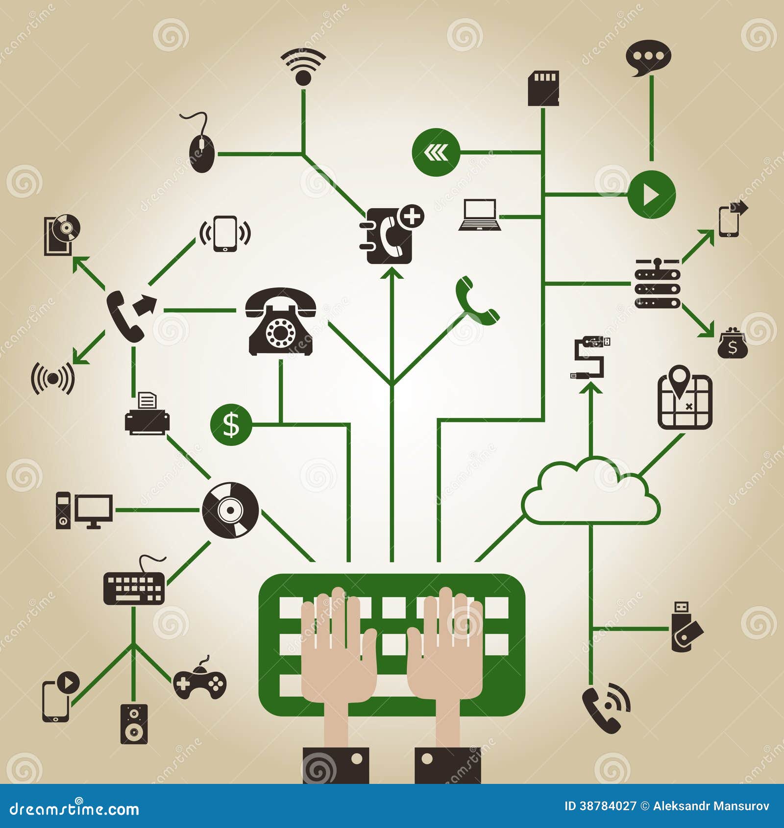 Electronics a network stock vector. Illustration of arrow - 38784027