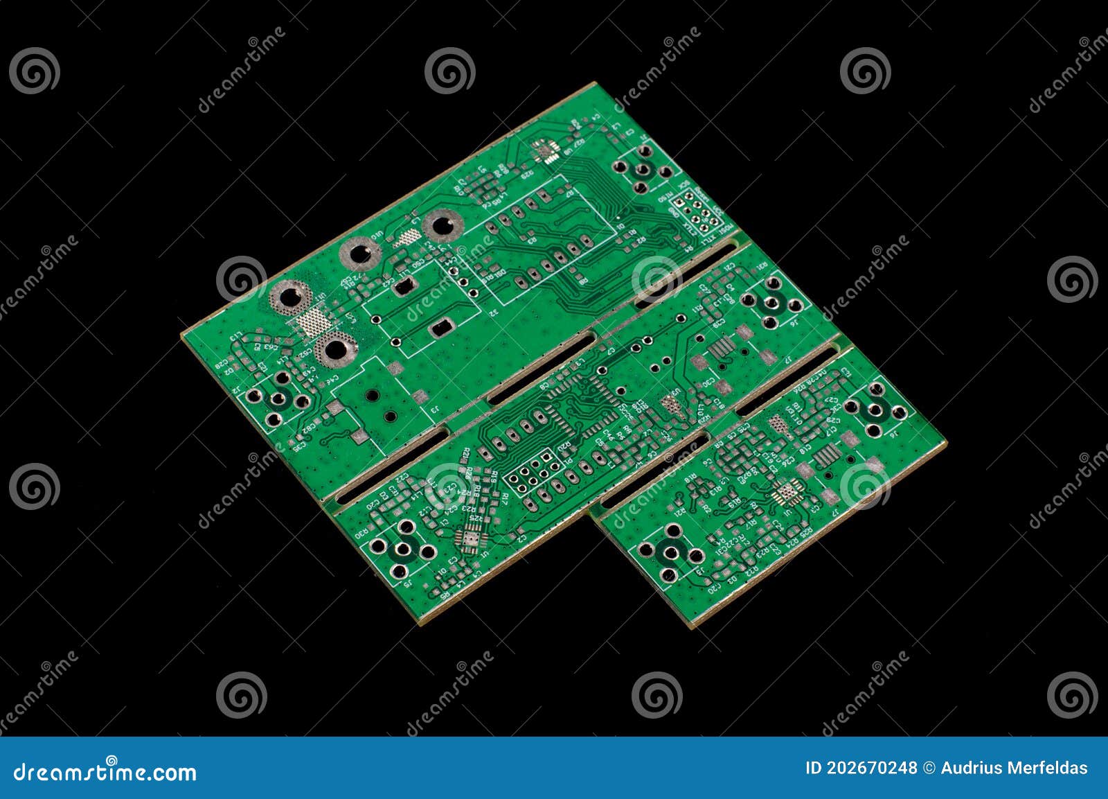 Electronics PCB Isolated on the Black Stock Photo - Image of board ...