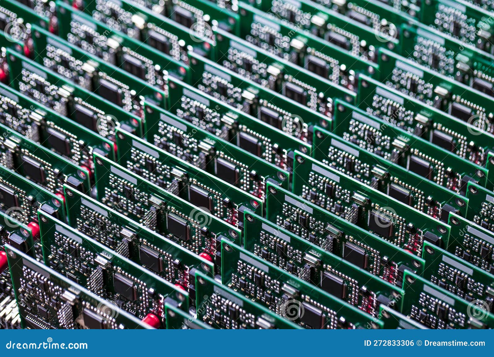 Electronics Production Concepts. Closeup View of Batch of Ready ...