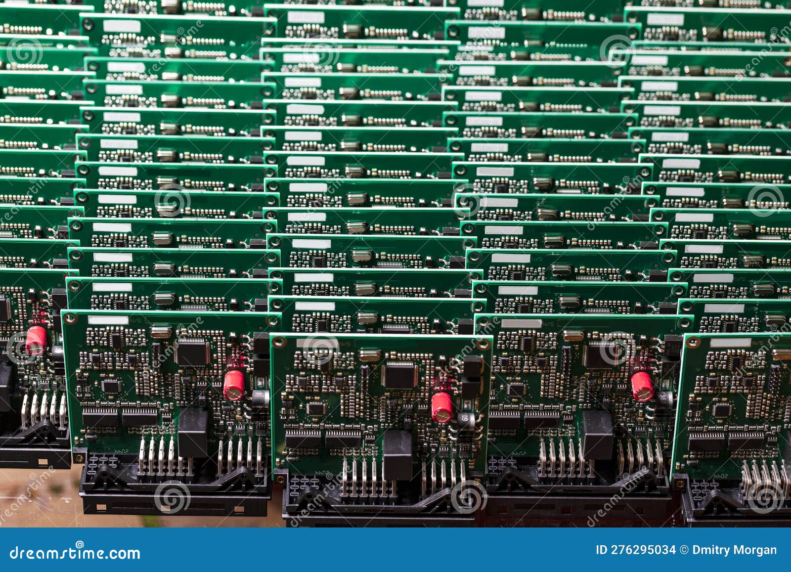 Electronics Production Concepts. Closeup View of Batch of Ready ...
