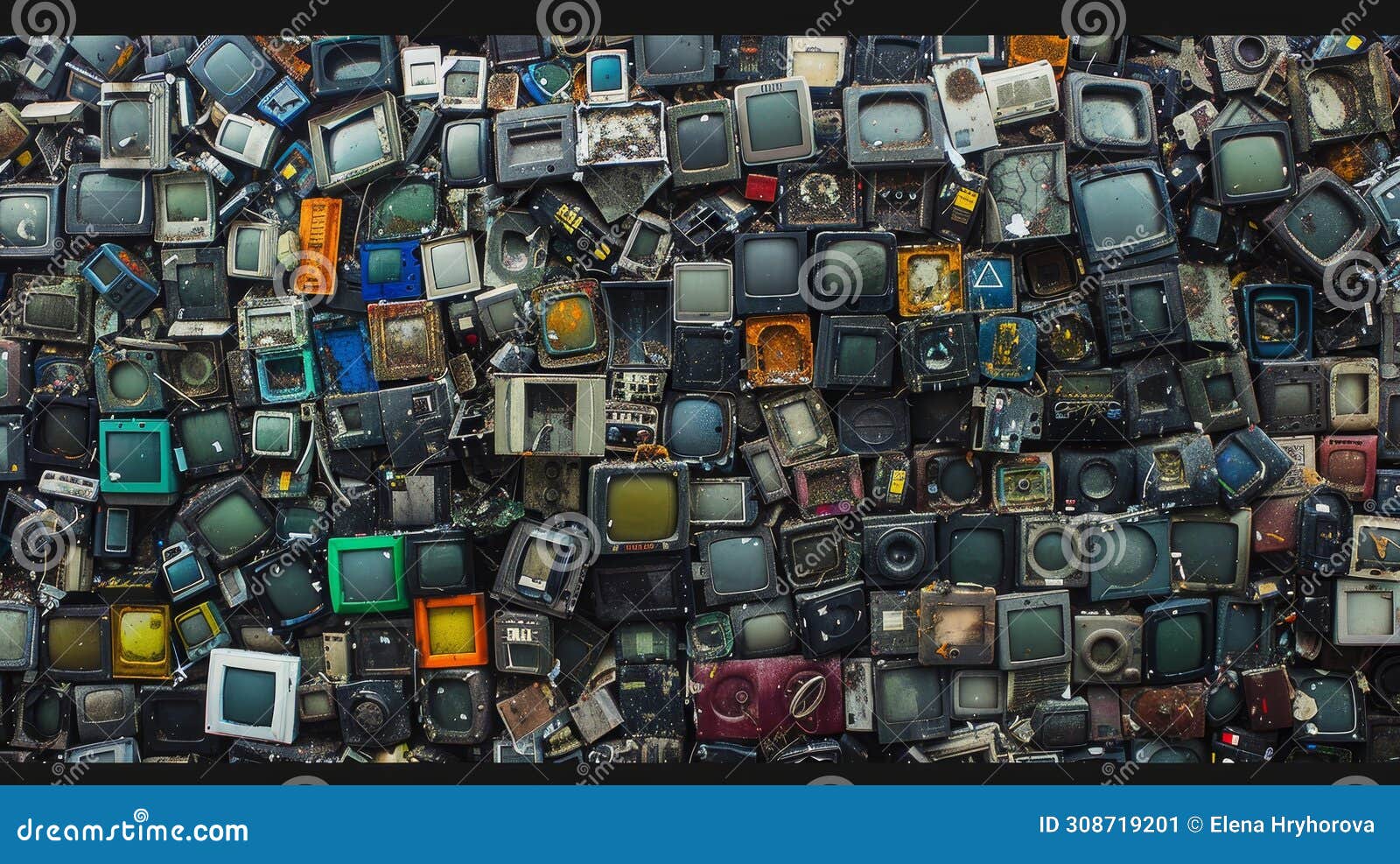 Electronics Recycling Concept with a Large Collection of Old and ...