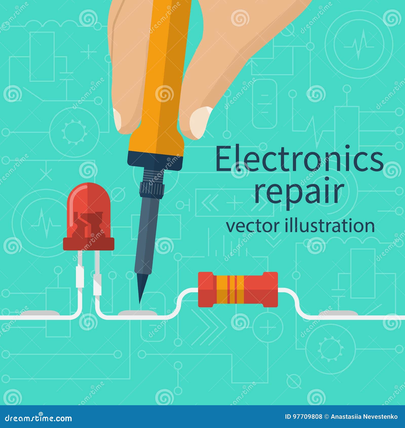 Electronics repair concept stock vector. Illustration of laboratory ...