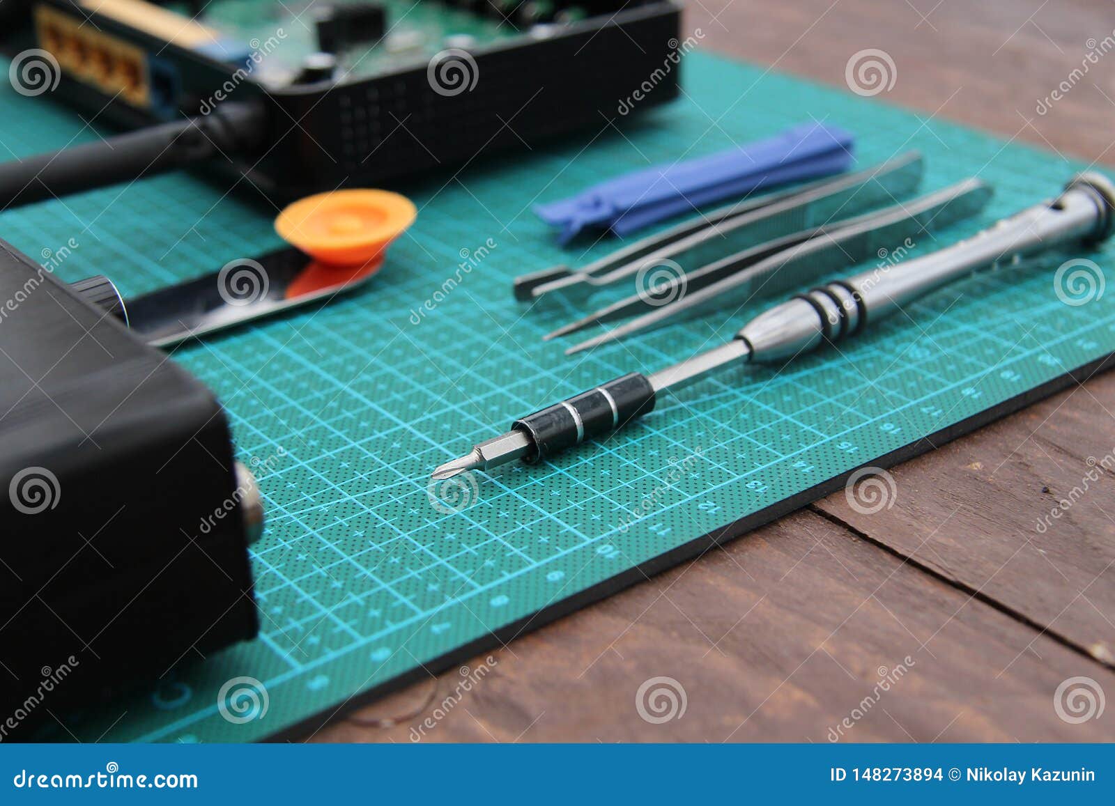Electronics Repair on the Desktop with Tools Stock Photo - Image of ...