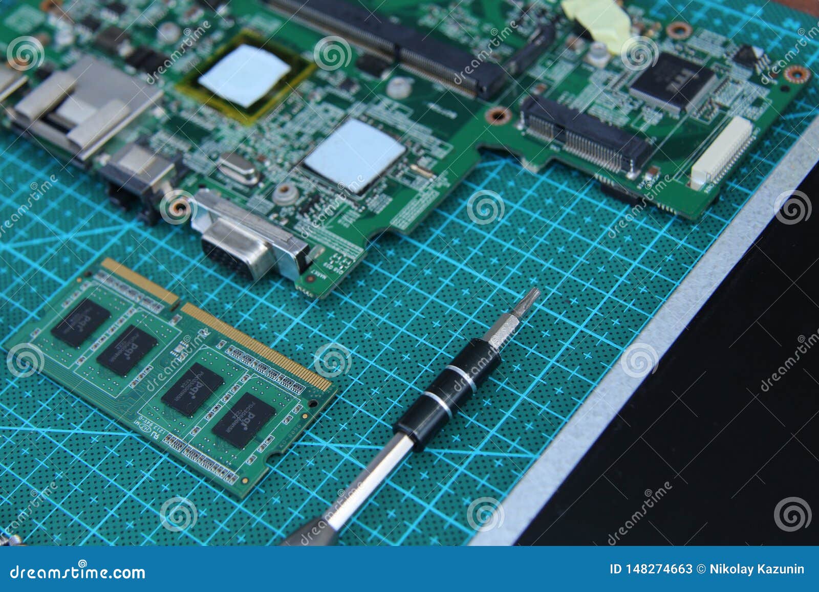 Electronics Repair on the Desktop with Tools Stock Image - Image of ...