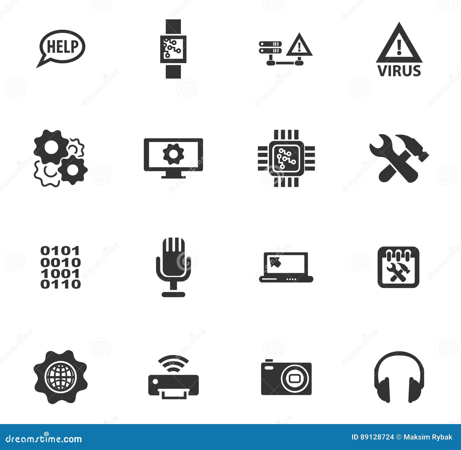 Electronics Repair Icons Set Stock Vector - Illustration of gadget ...