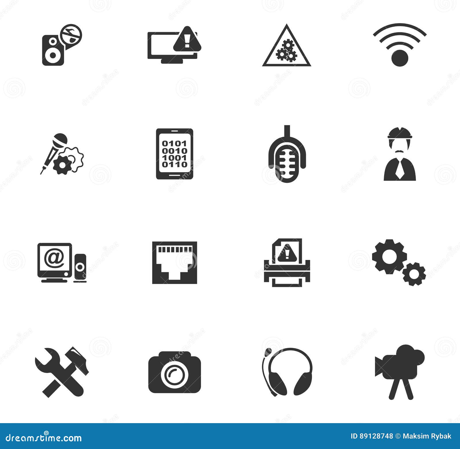 Electronics Repair Icons Set Stock Vector - Illustration of flat ...