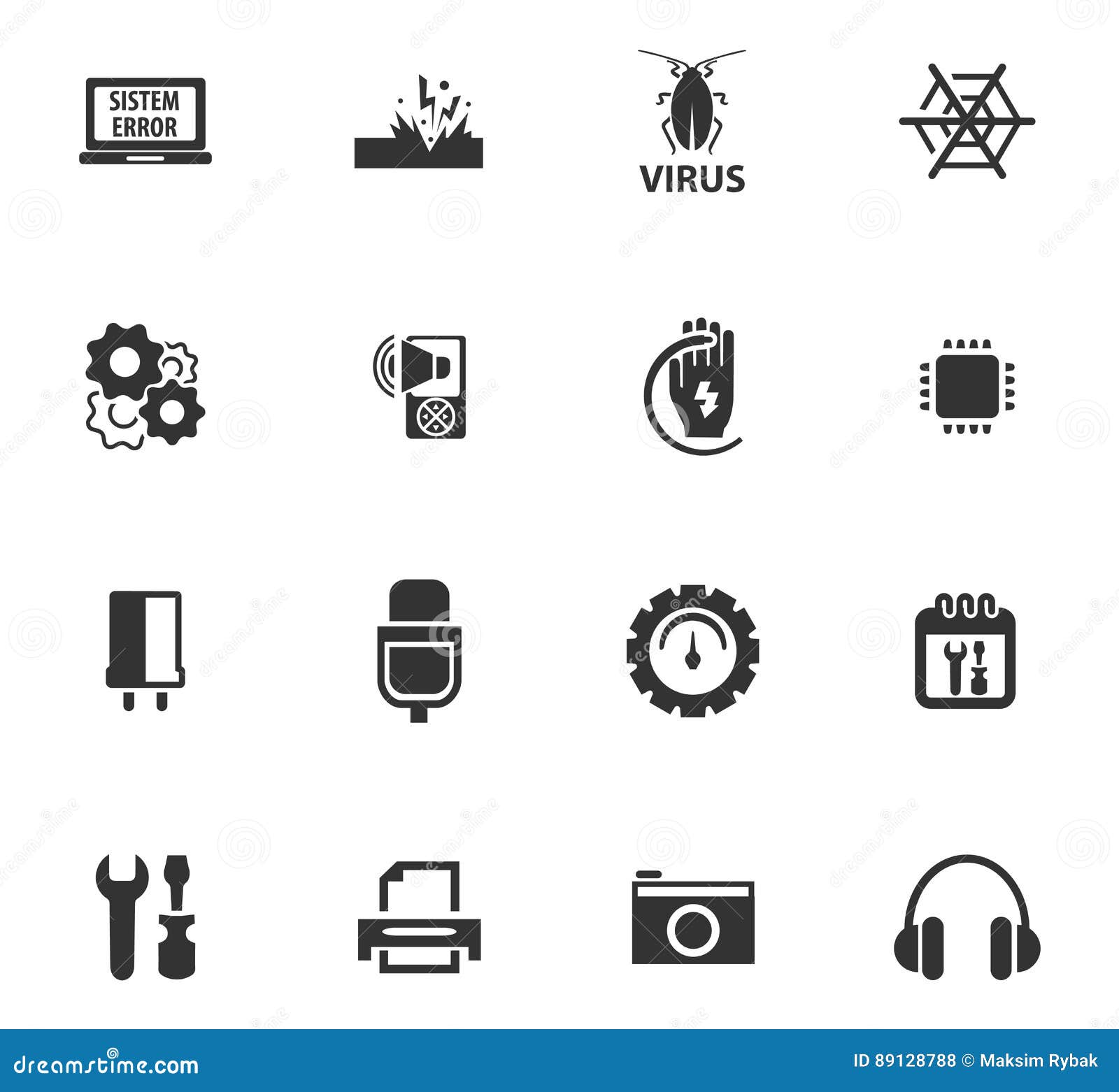 Electronics Repair Icons Set Stock Vector - Illustration of controller ...