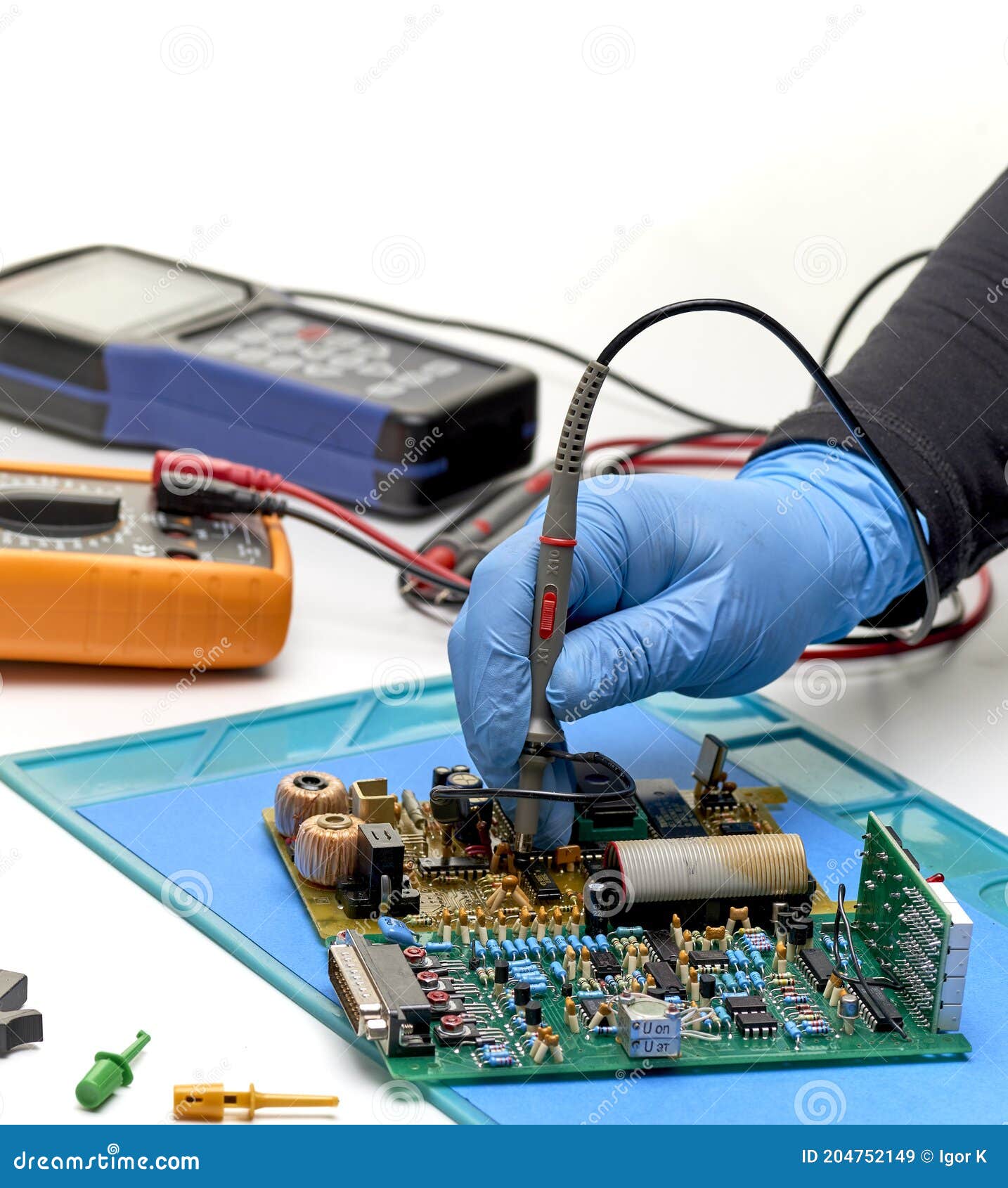 Electronics Repair Service-the Master Checks the Electronic Unit and ...