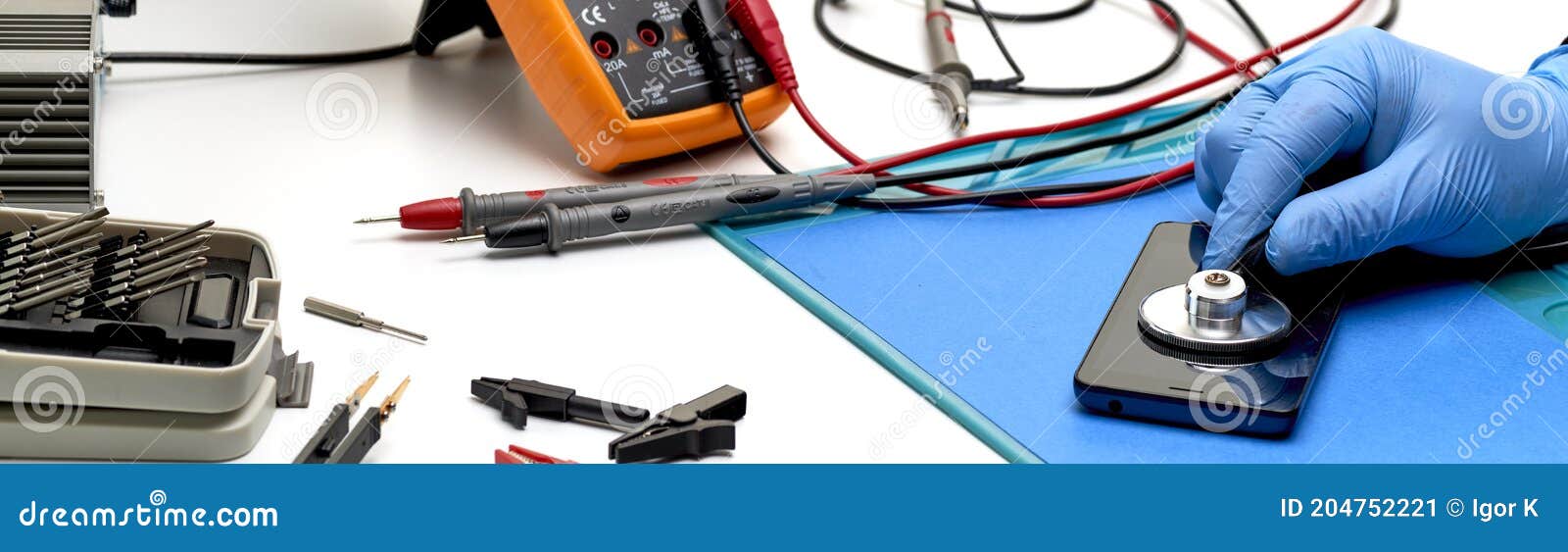 Electronics Repair Service-the Master Checks the Electronic Unit and ...