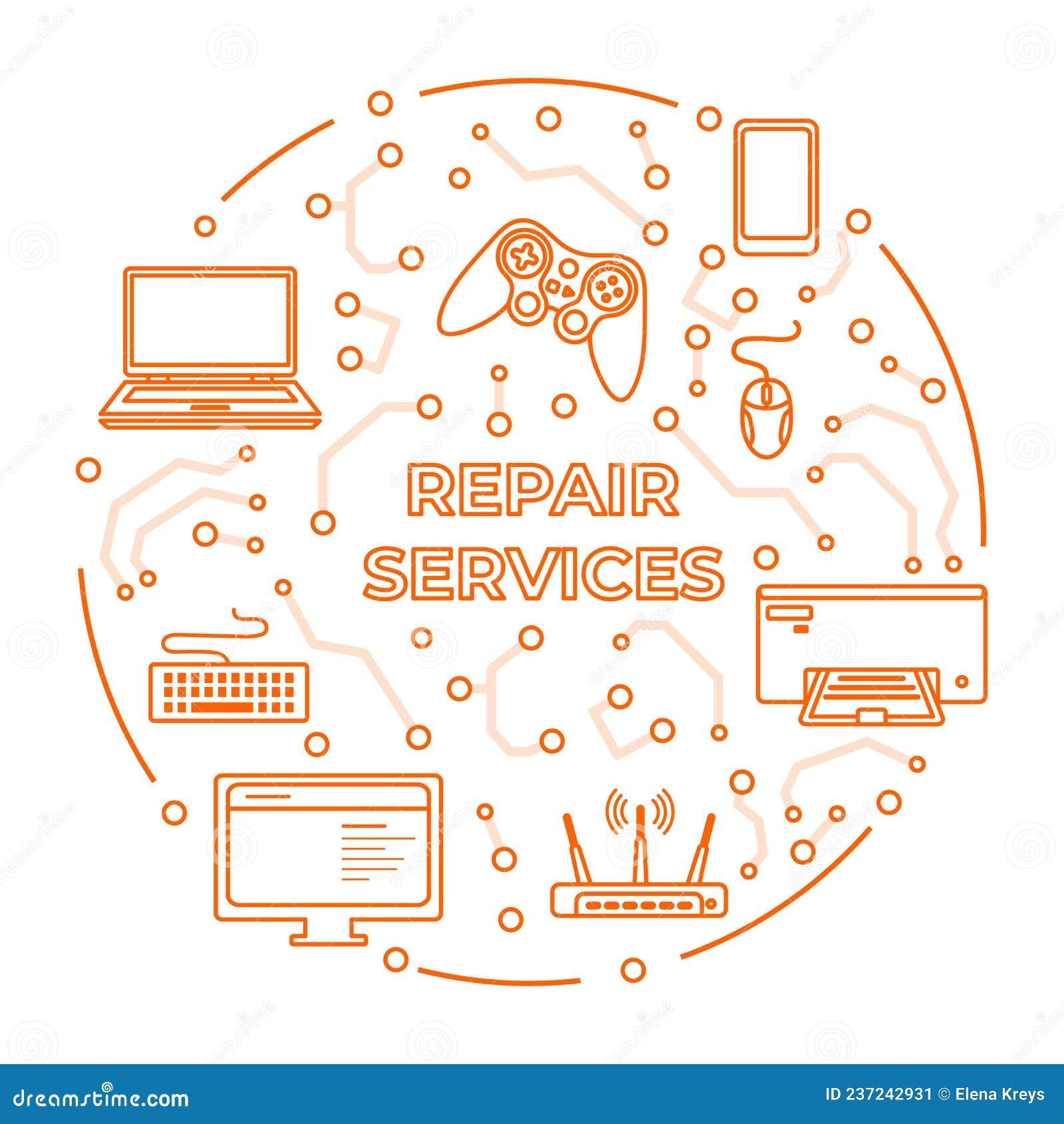 Electronics Repair Service Support Fixing Check Stock Vector ...