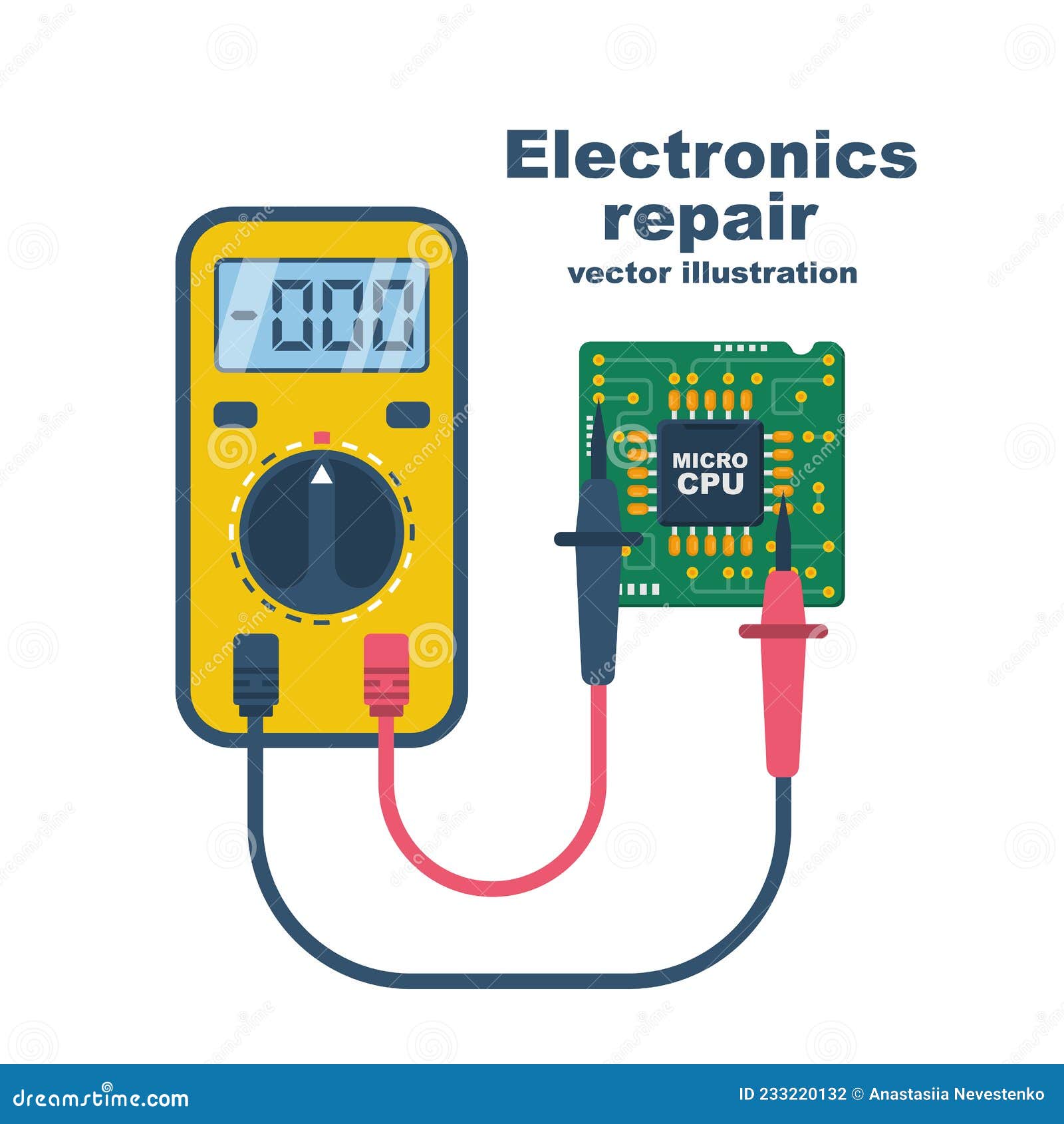 Electronics Repair. Tester Checking. Multimeter Icon Stock Vector ...