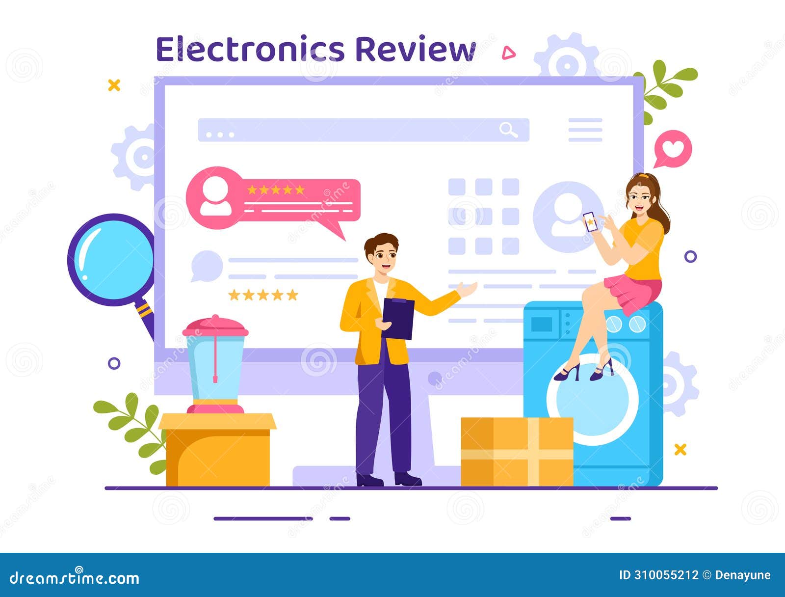 Electronics Review Vector Illustration with Customer Rating Quality of ...