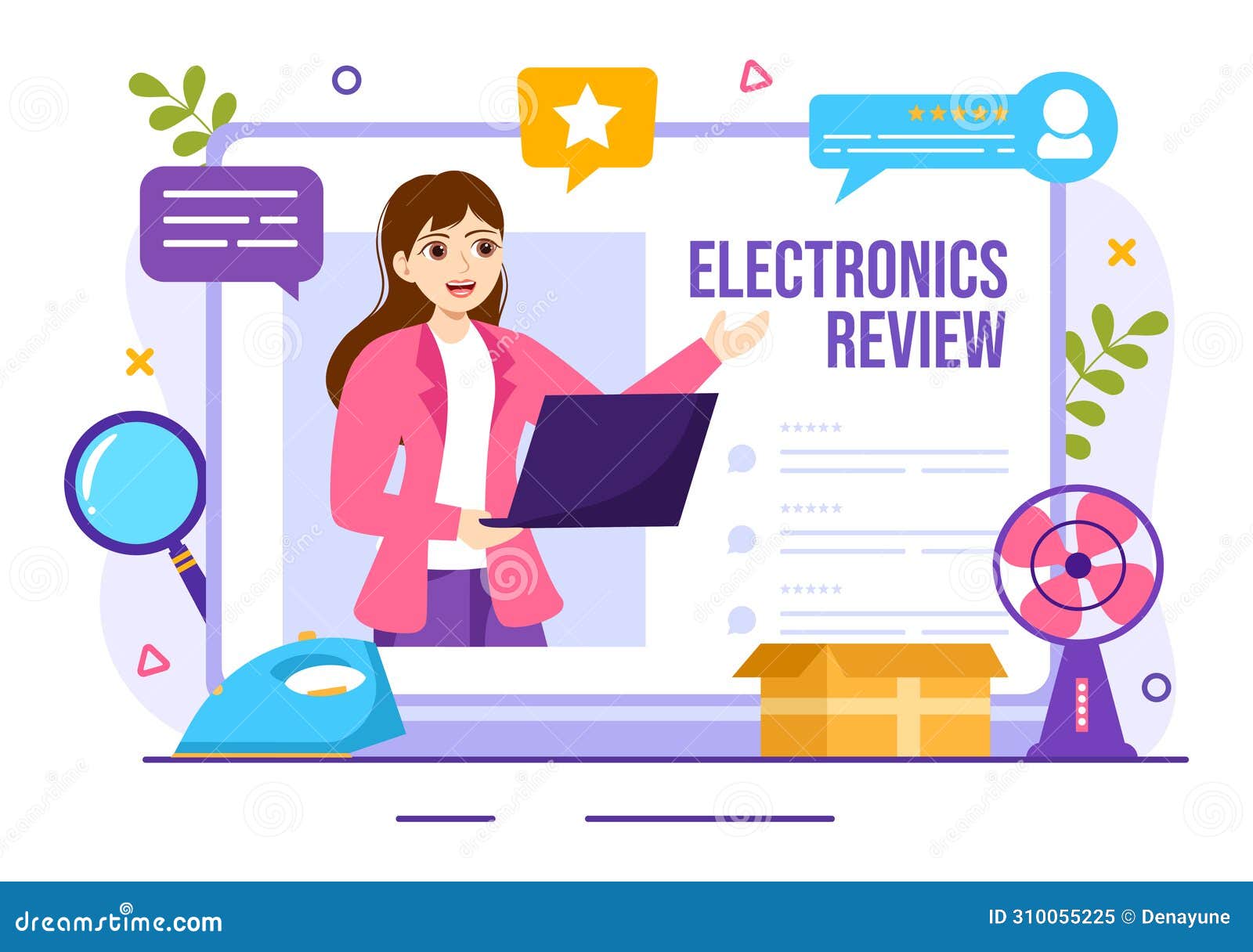 Electronics Review Vector Illustration with Customer Rating Quality of ...