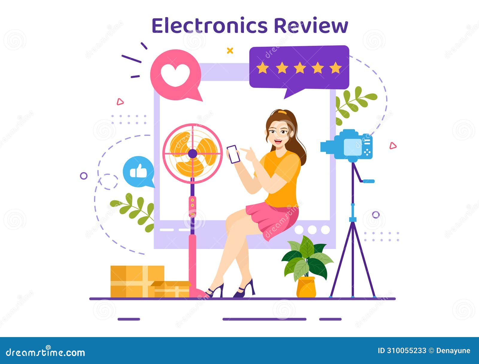 Electronics Review Vector Illustration with Customer Rating Quality of ...