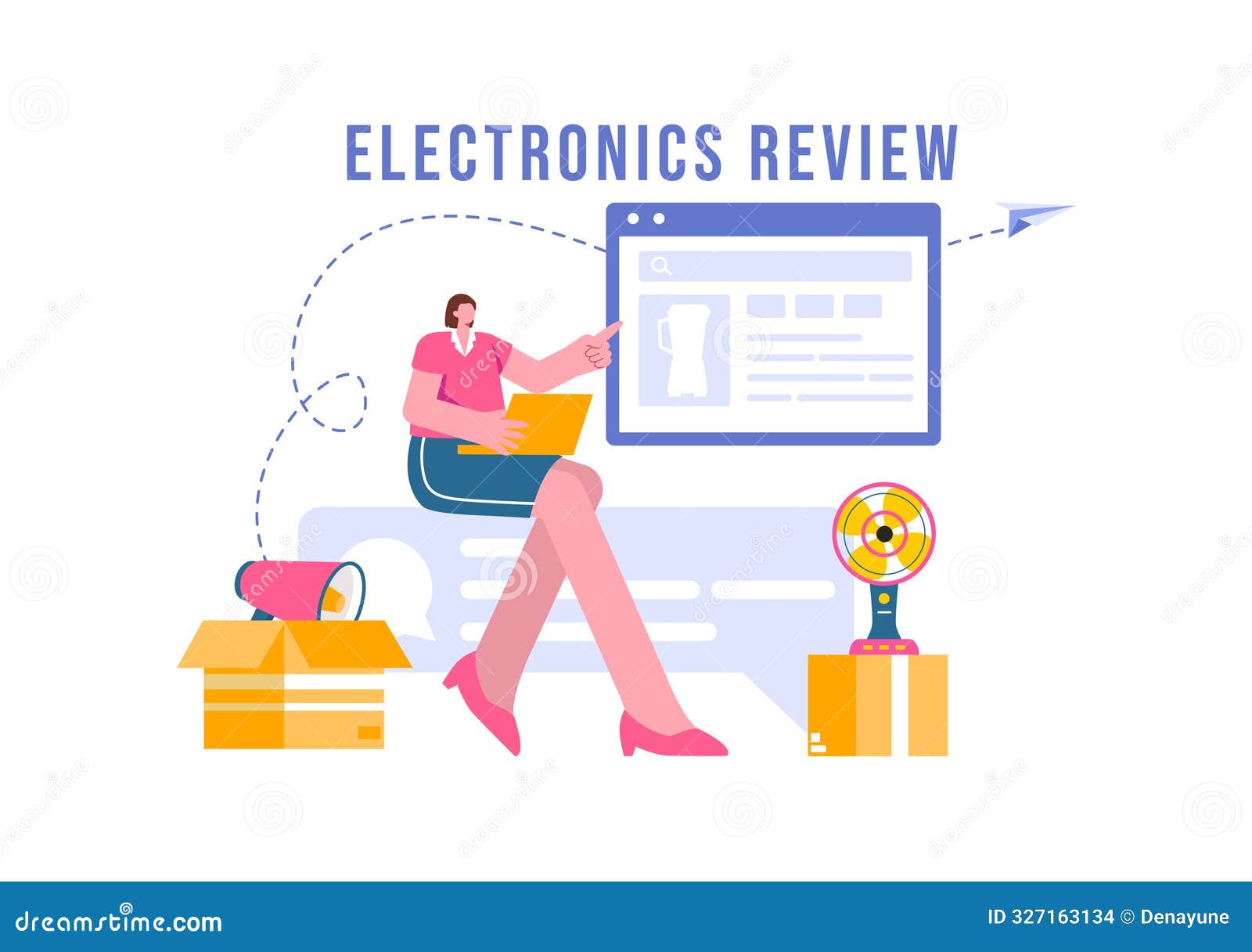 Electronics Review Vector Illustration with Customer Ratings on Quality ...