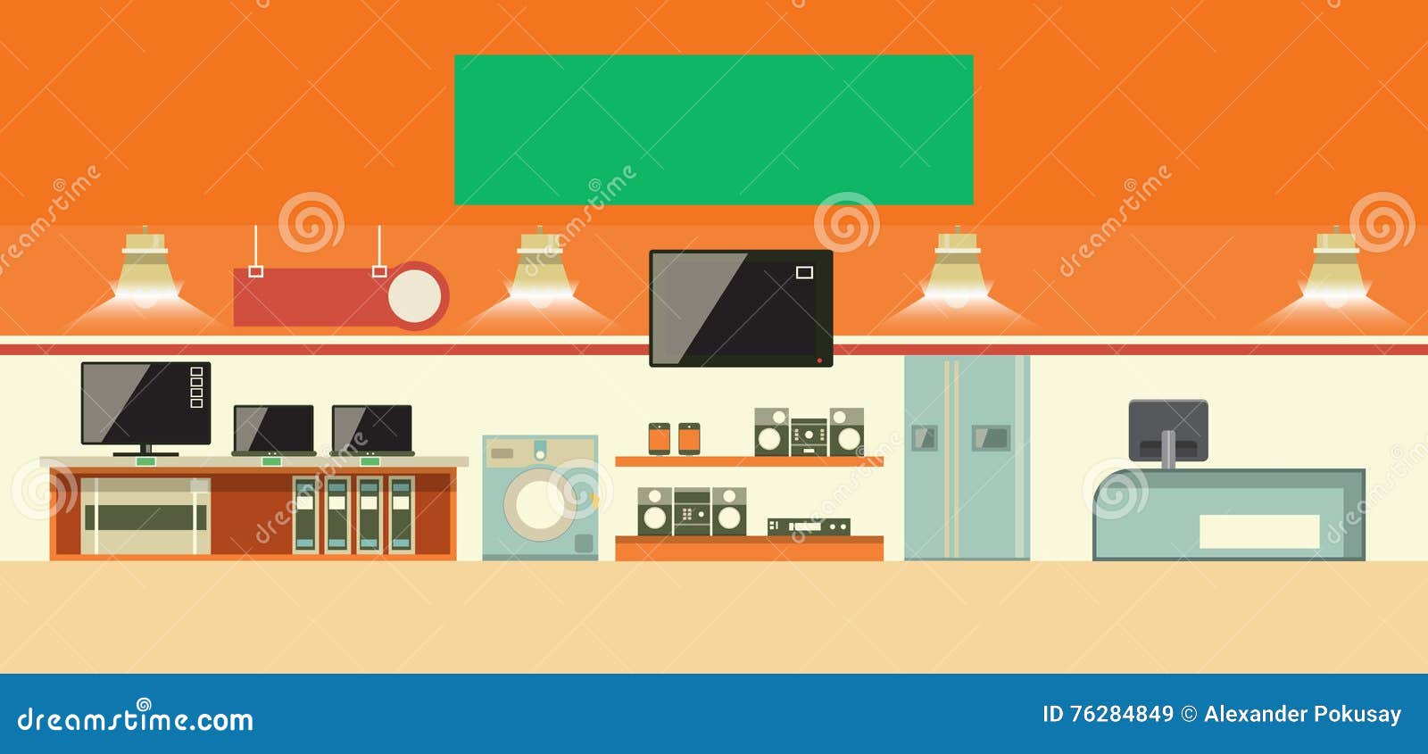 Electronics Shop Vector Illustration Stock Vector - Illustration of ...