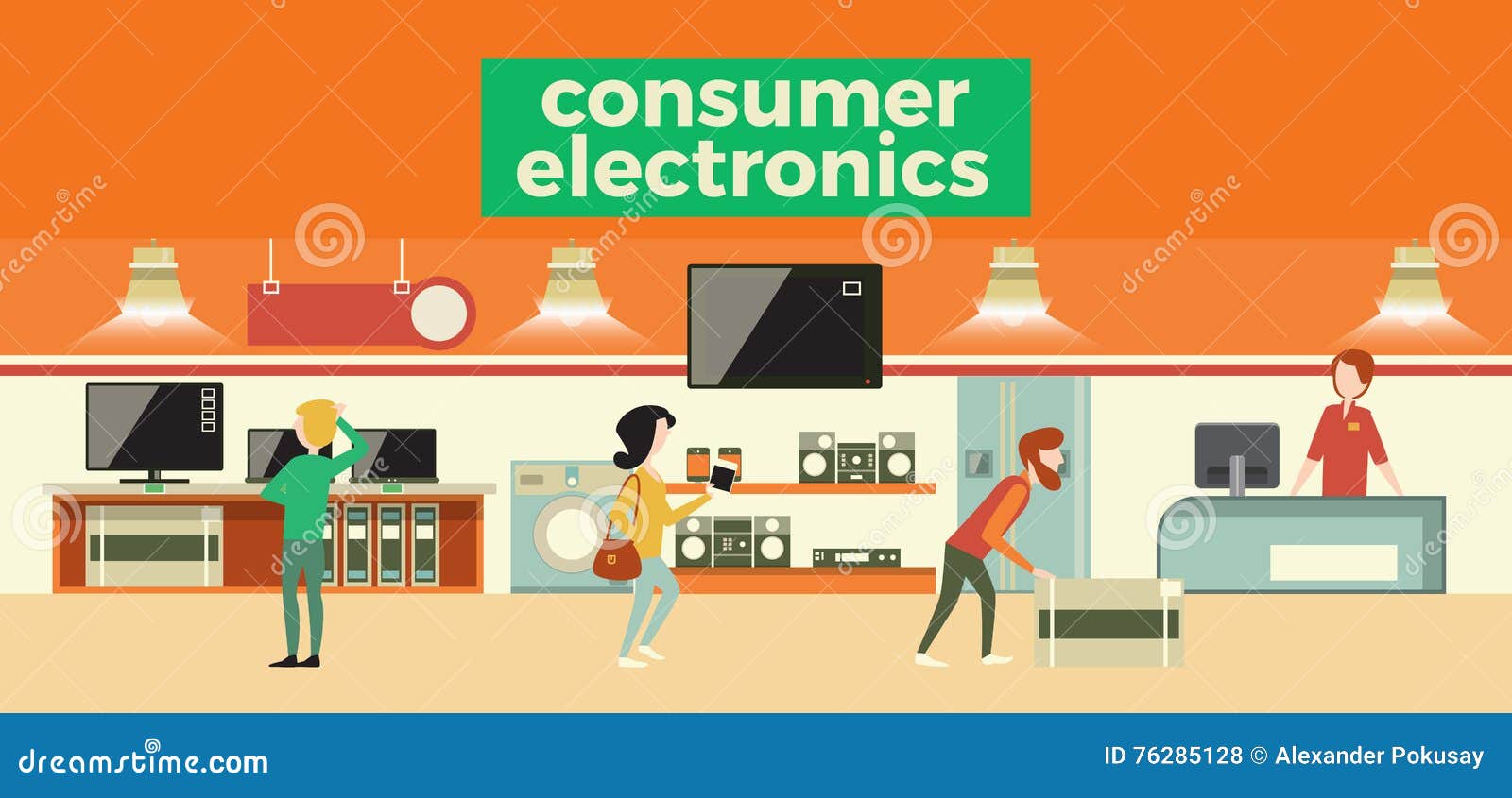 Electronics Shop Vector Illustration Stock Vector - Illustration of ...