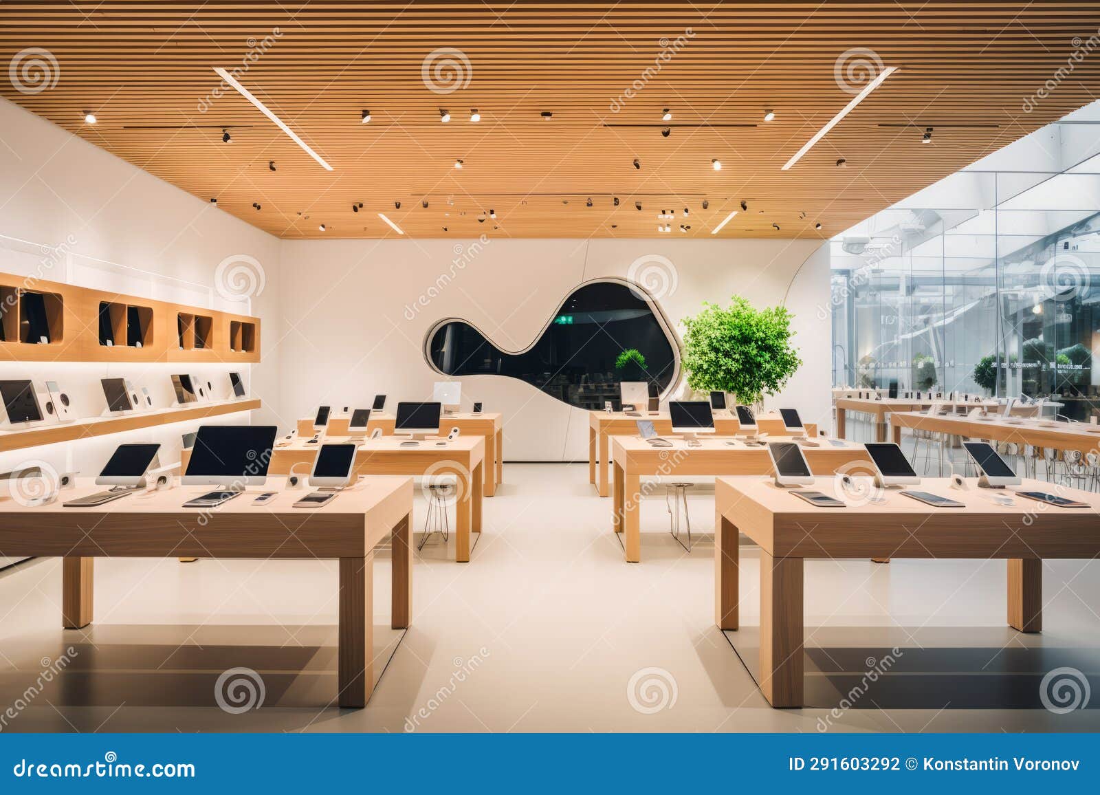 Electronics Store Interior Combines Sleek Design and Wooden Elements ...
