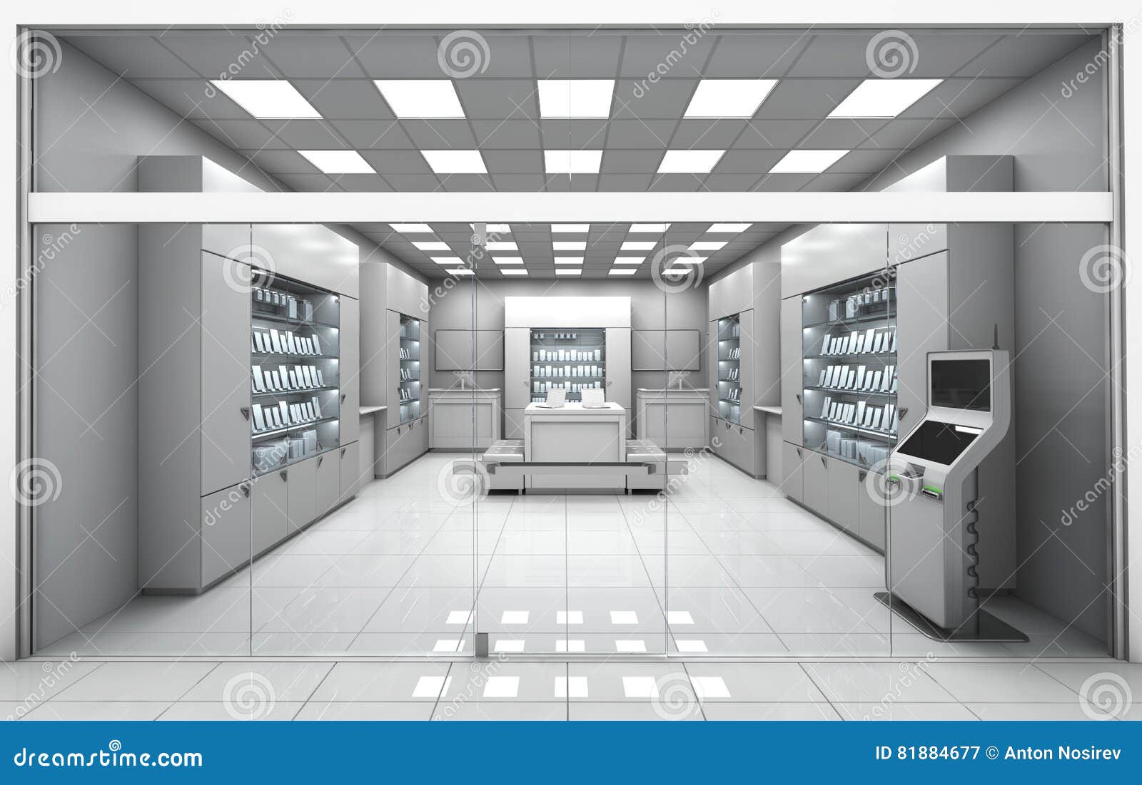 Electronics Store Room. without People Stock Illustration ...