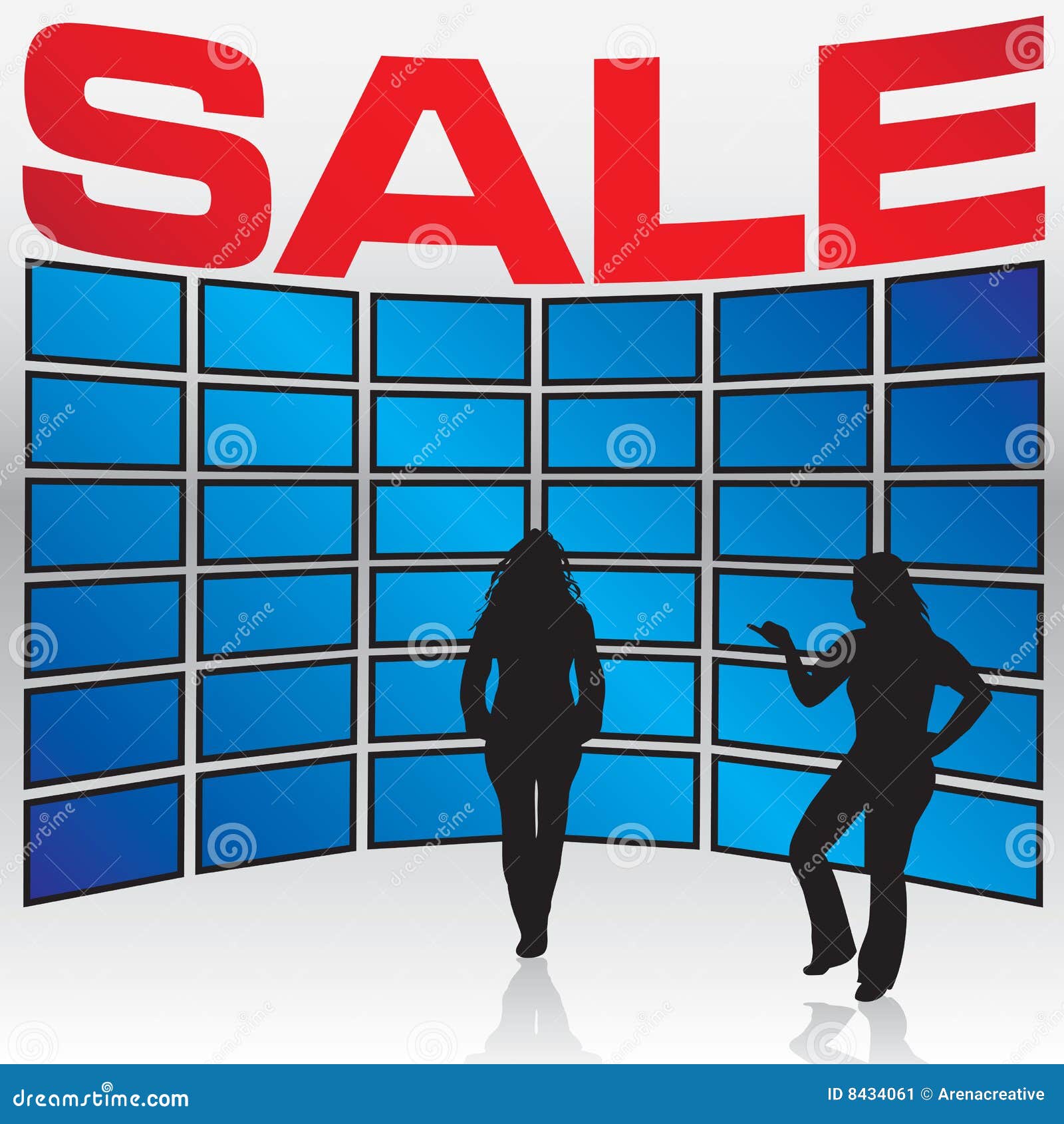 Electronics Store Sale stock vector. Illustration of monitors - 8434061