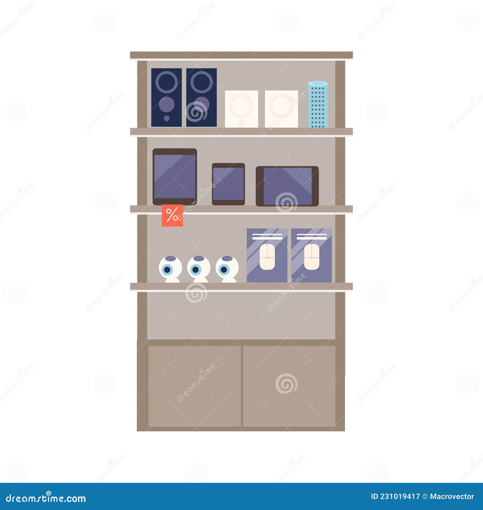 Electronics Store Showcase stock vector. Illustration of clipart ...