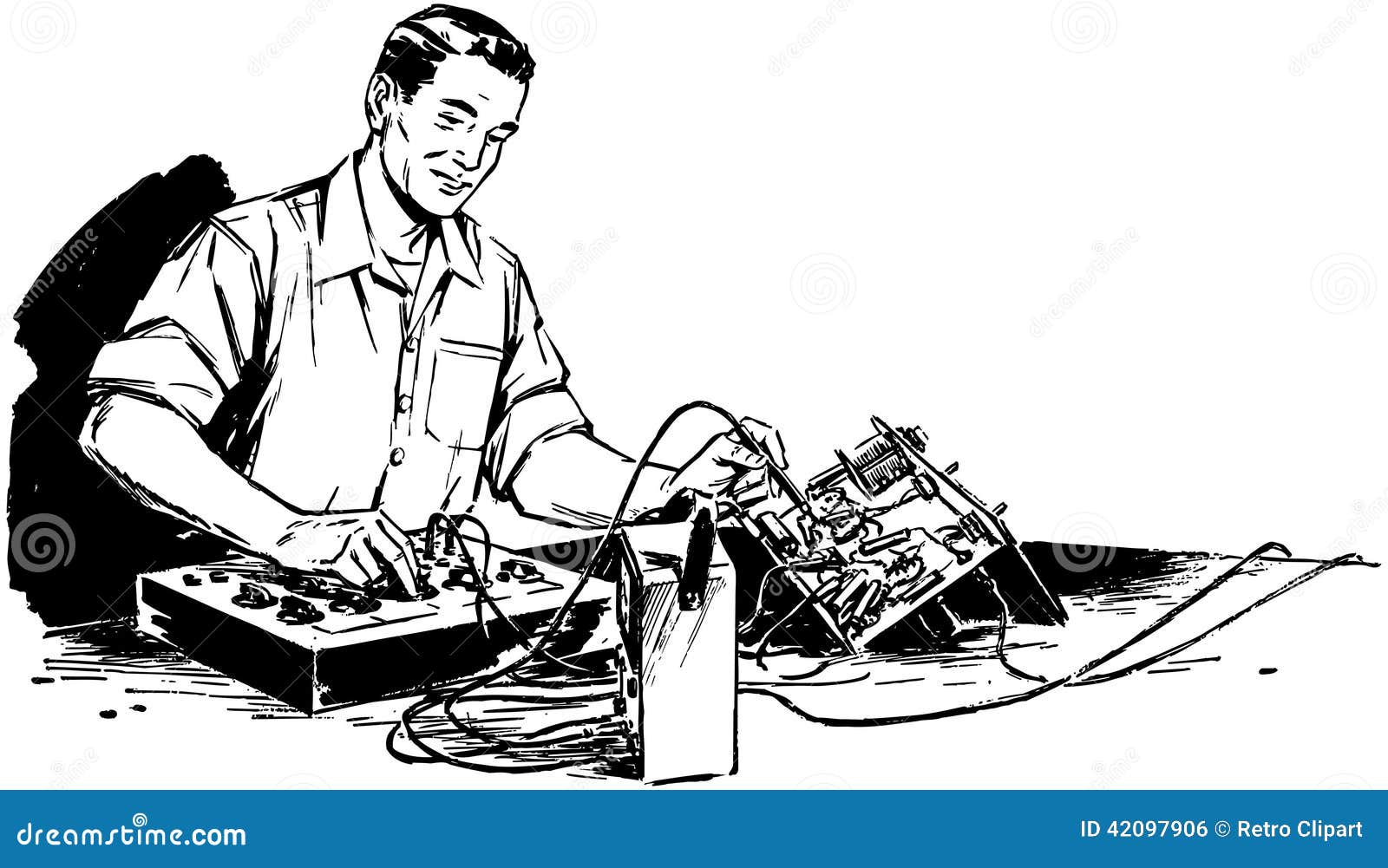 Electronics Technician stock vector. Illustration of graphics - 42097906