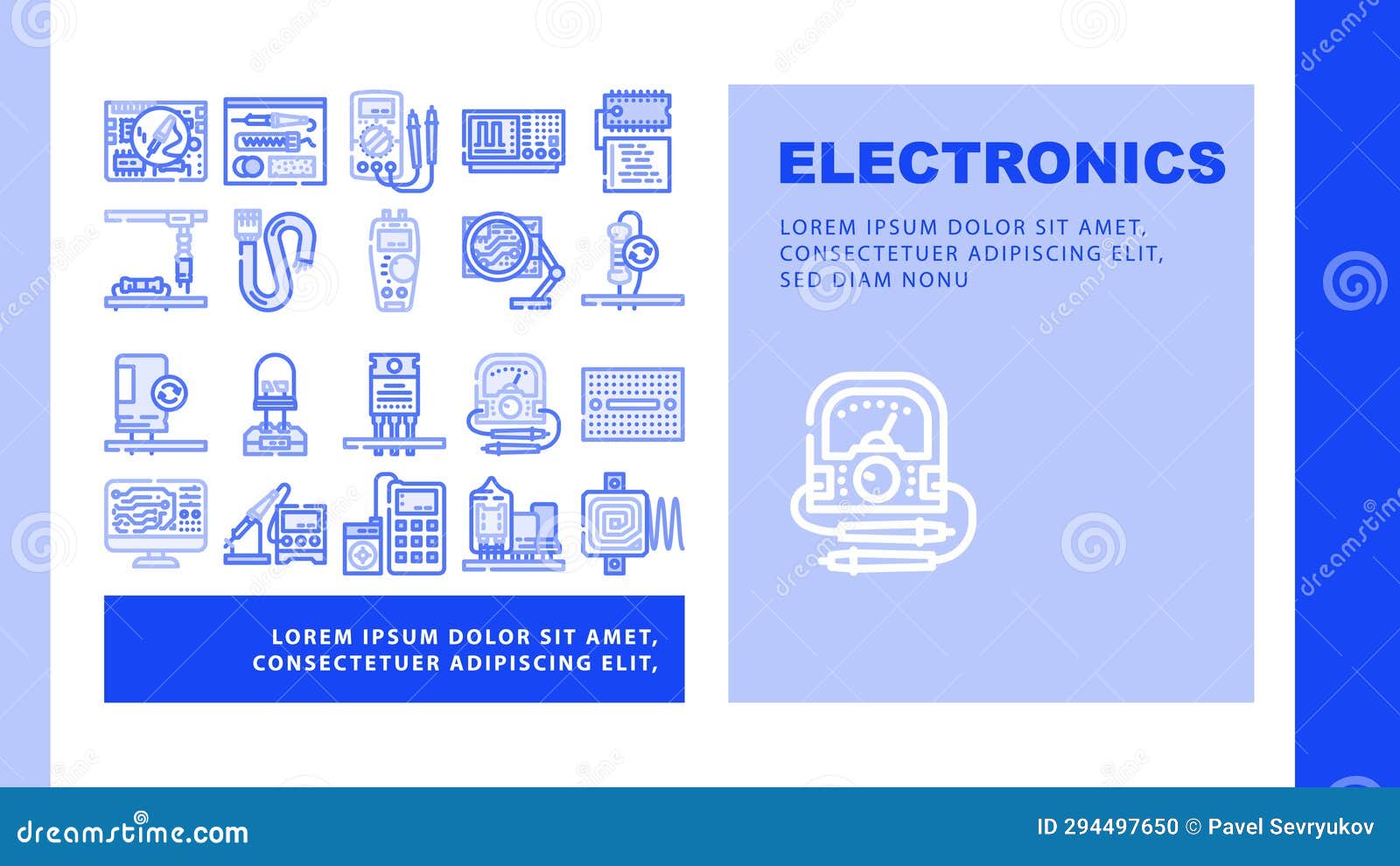Electronics Technician Industry Landing Header Vector Stock Vector ...