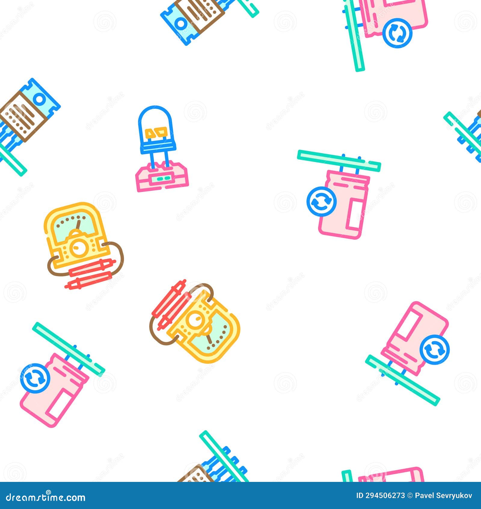 Electronics Technician Industry Seamless Pattern Vector Stock Vector ...