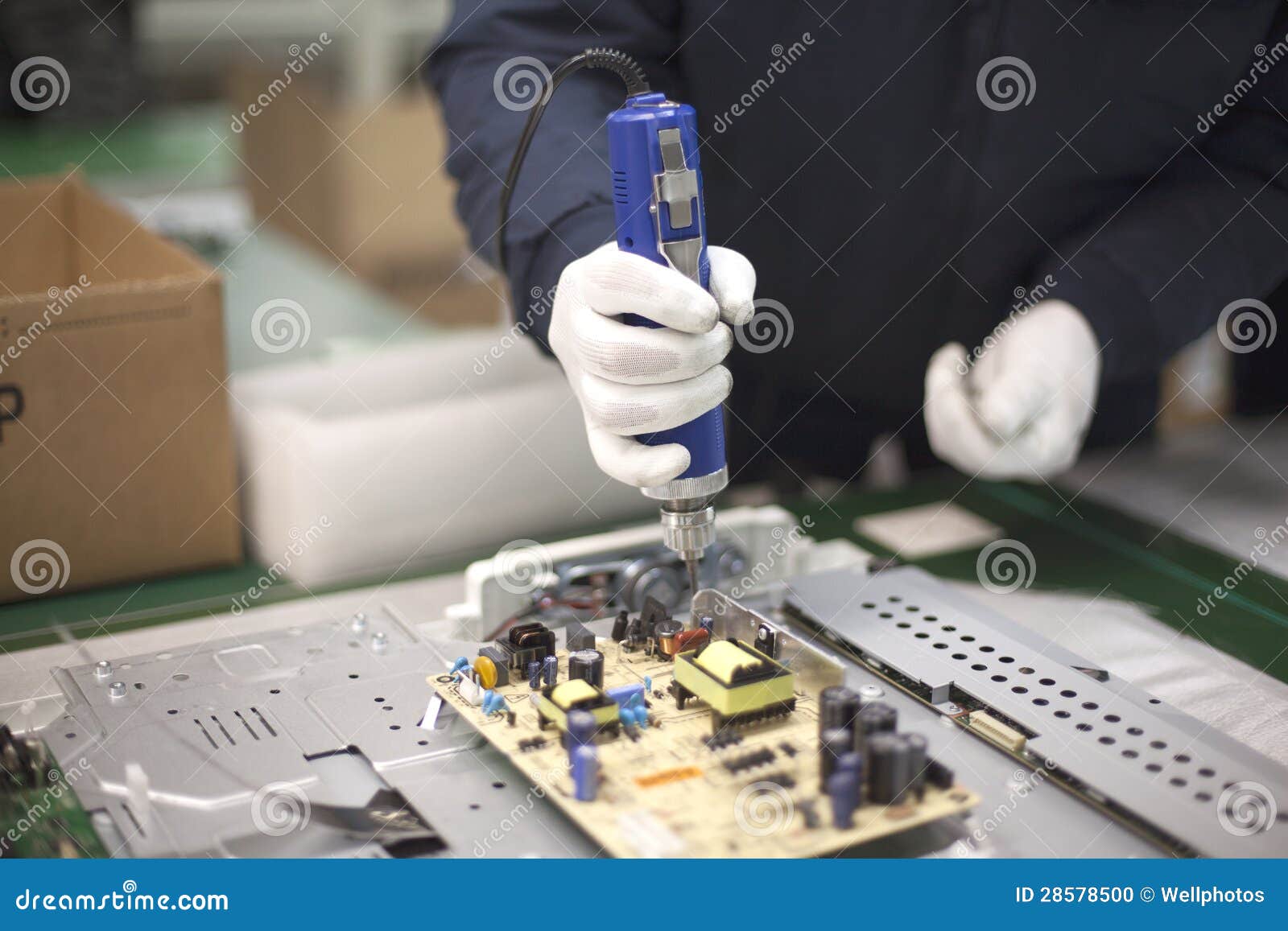 Electronics Technician at Work Stock Photo - Image of production ...