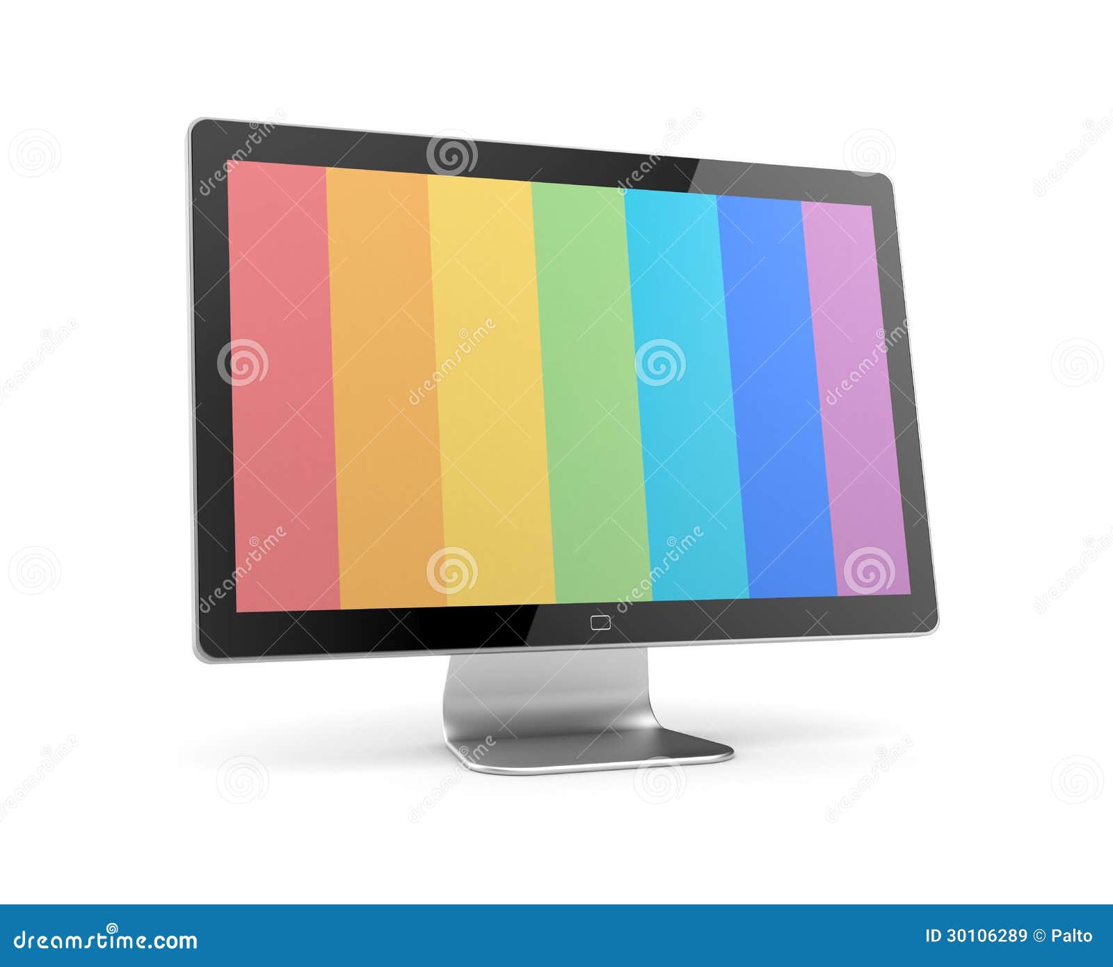 Computer Monitor with Rainbow Stock Illustration - Illustration of icon ...