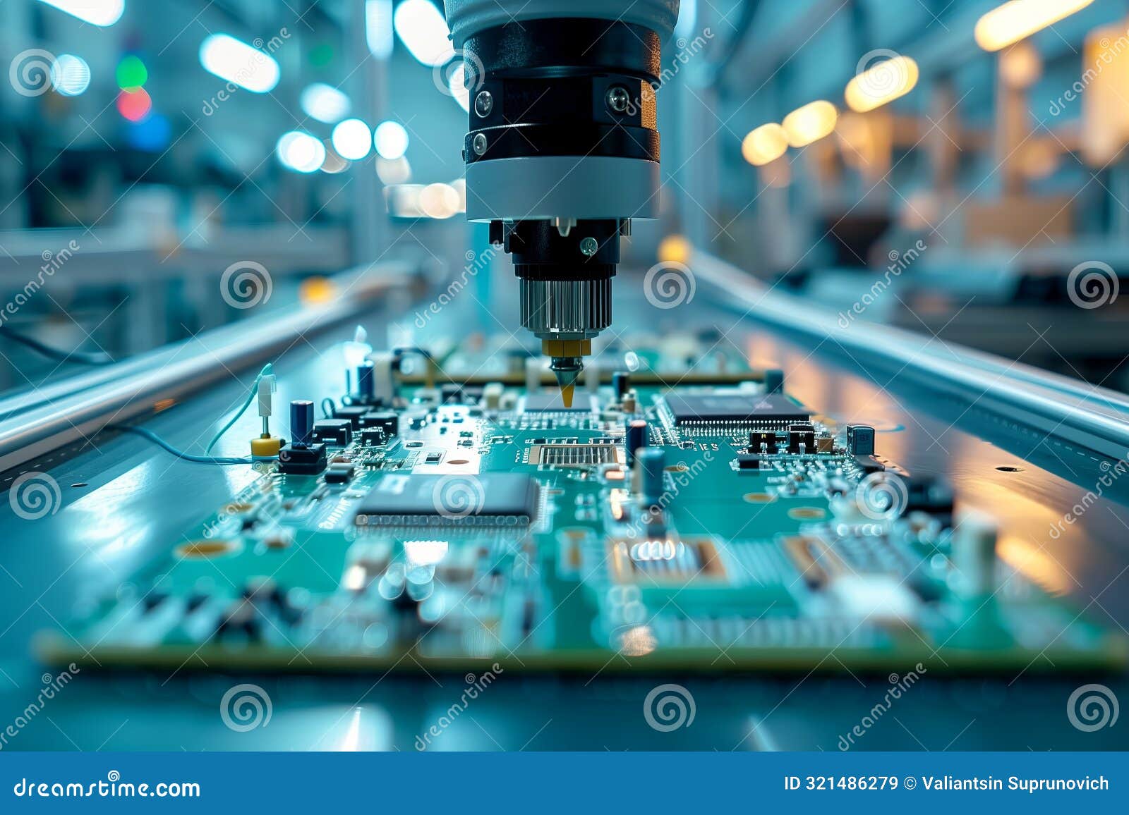 Electronics and Technology in an Industrial Setting. Detailed View of ...