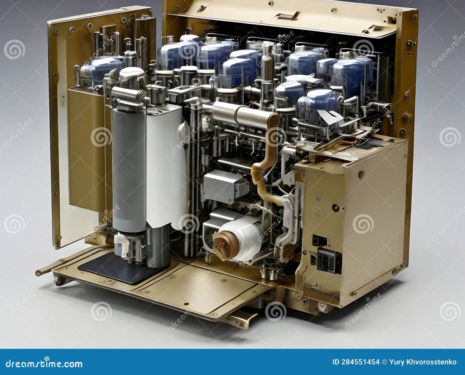 Electronics Unit on Electronic Tubes from a Military Transmitter. Stock ...