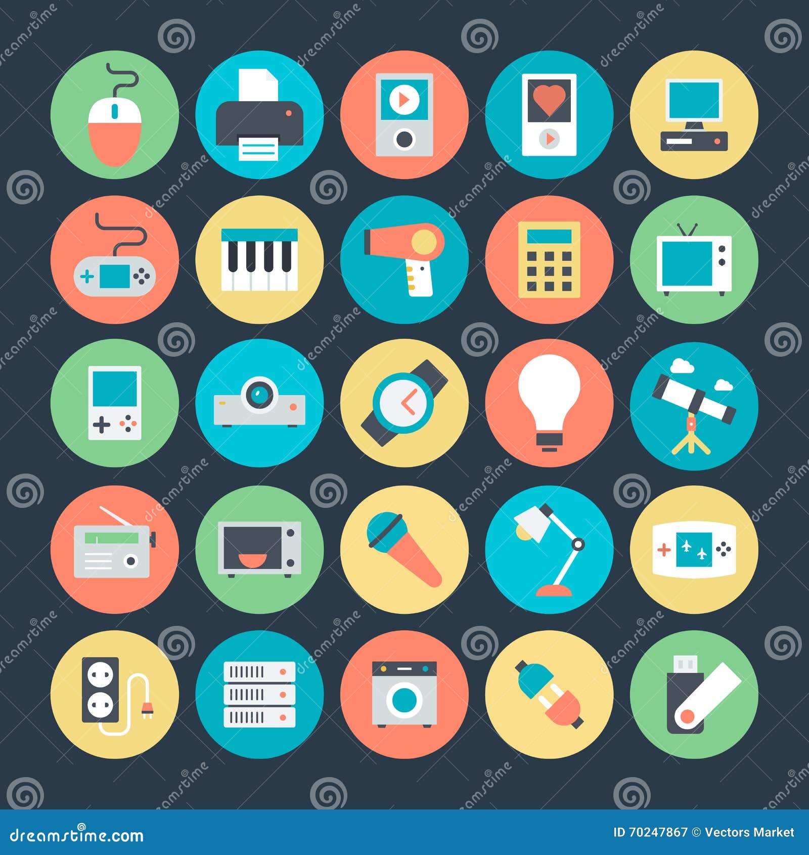 Electronics Vector Icons 1 stock illustration. Illustration of lamp ...