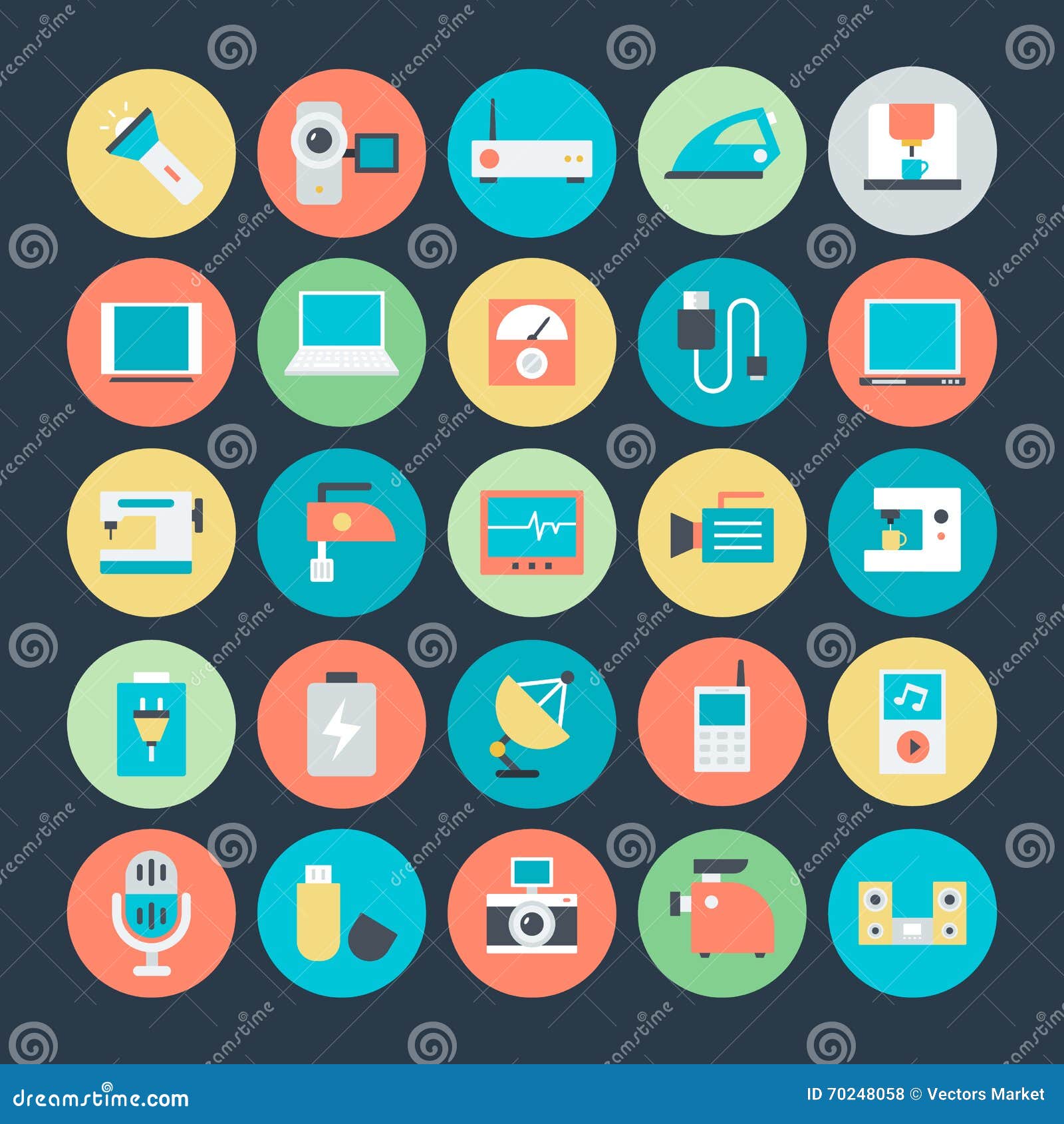 Electronics Vector Icons 3 stock illustration. Illustration of ...