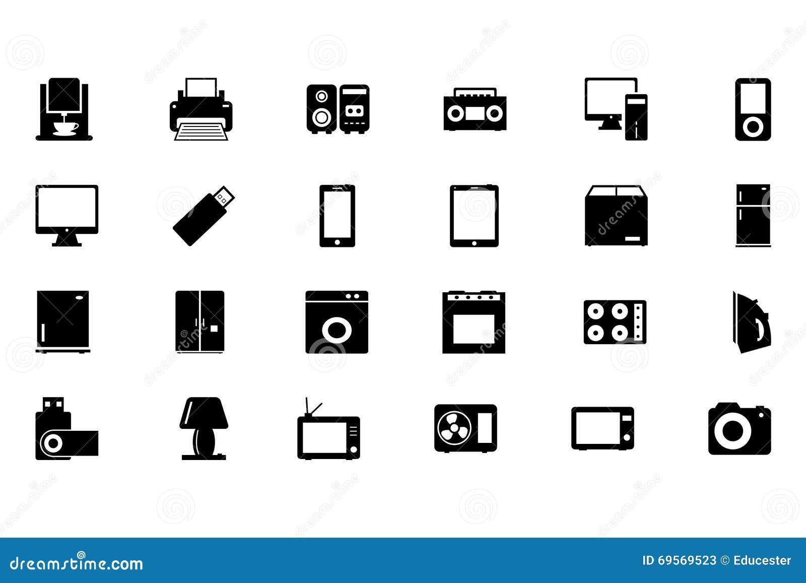 Electronics Vector Icons 1 stock illustration. Illustration of ipod ...