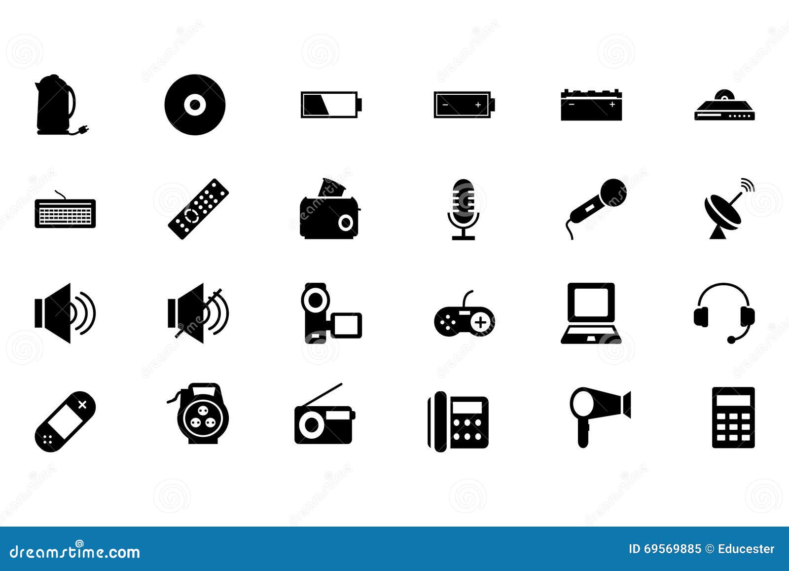 Electronics Vector Icons 3 stock illustration. Illustration of computer ...