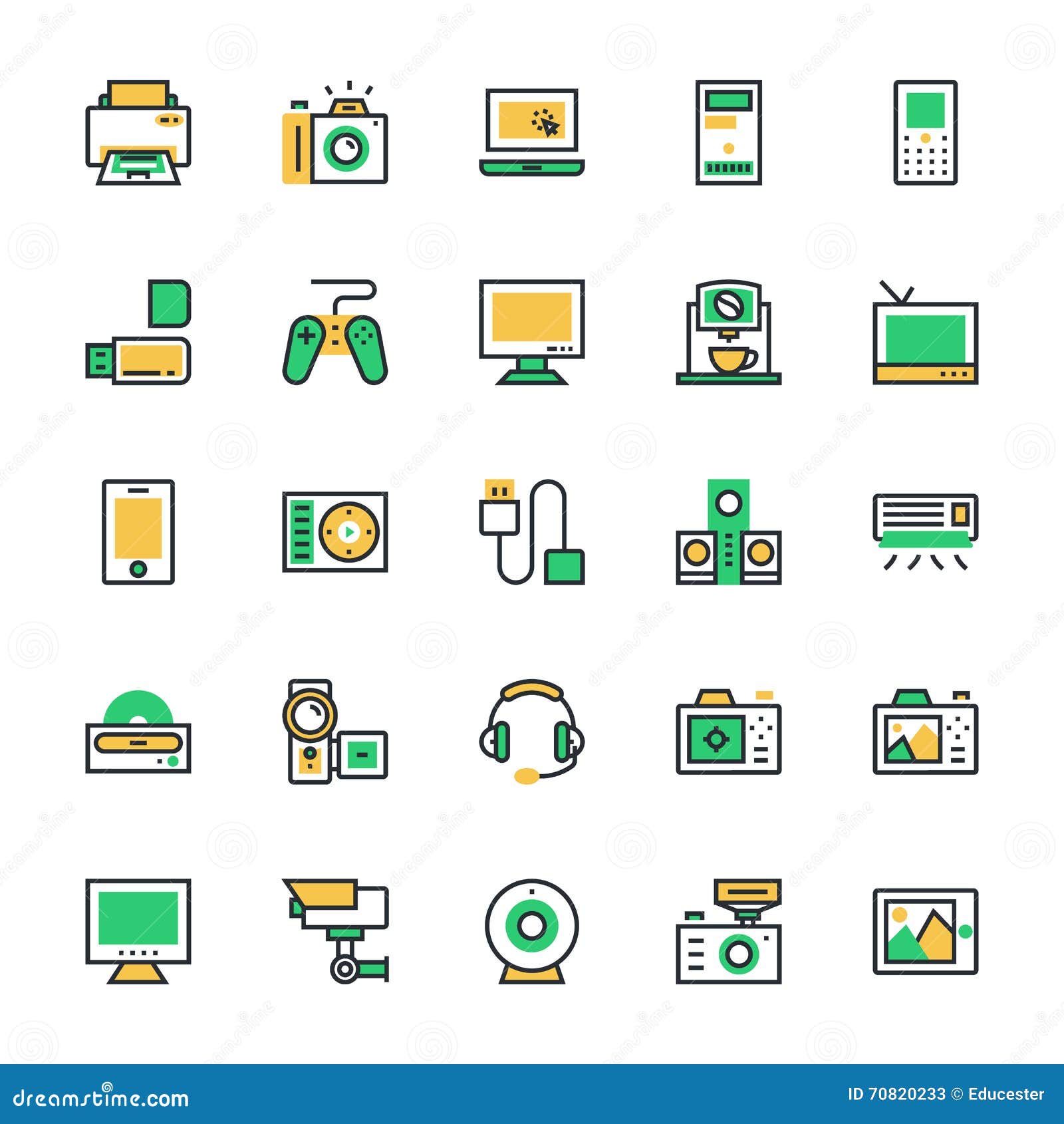 Electronics Vector Icons 1 stock illustration. Illustration of player ...
